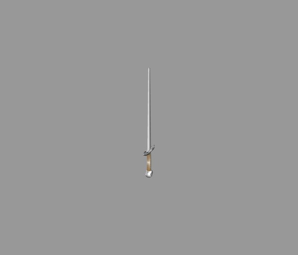 3d model sword medieval hand-and-a-half