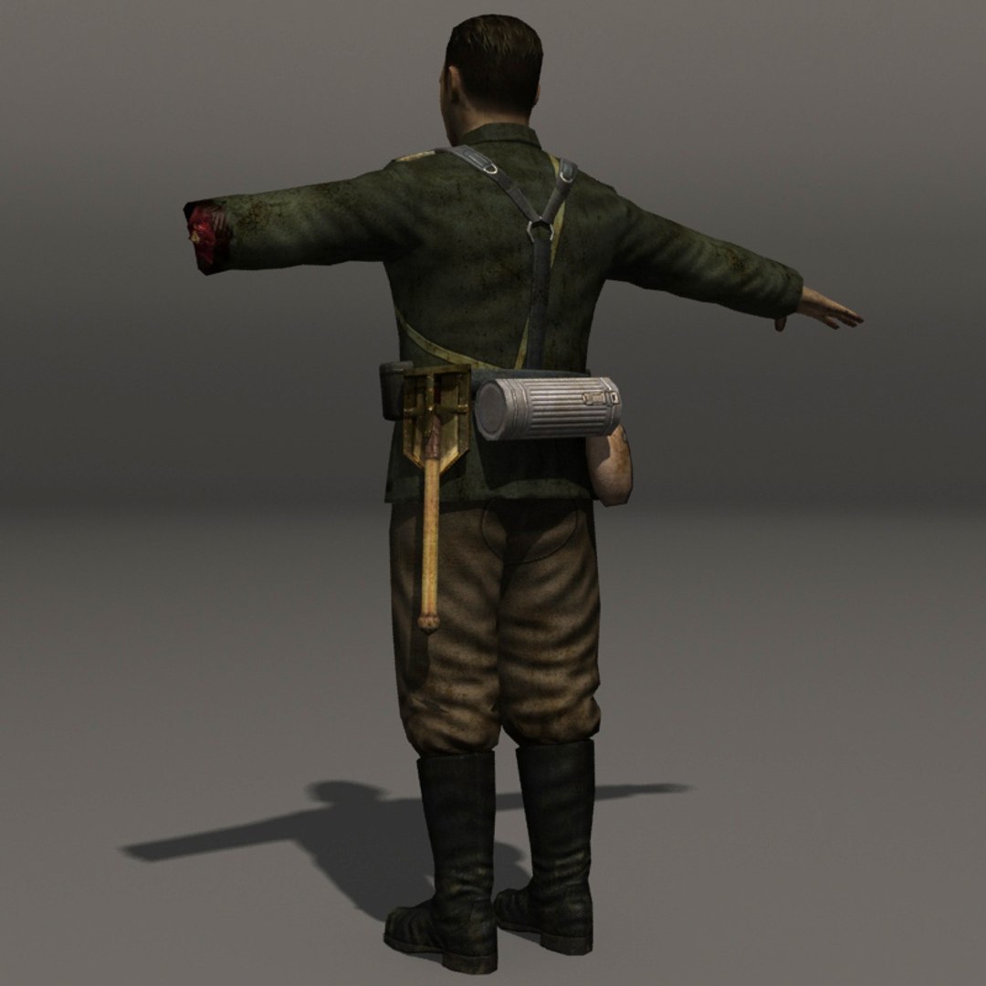 Zombie Soldier German 3d Model