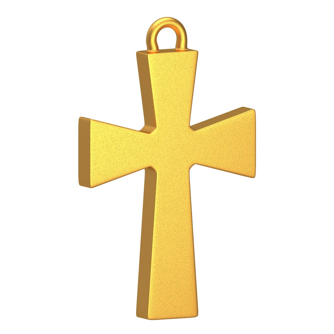 Gold Cross Pendant 3D - TurboSquid 2233715