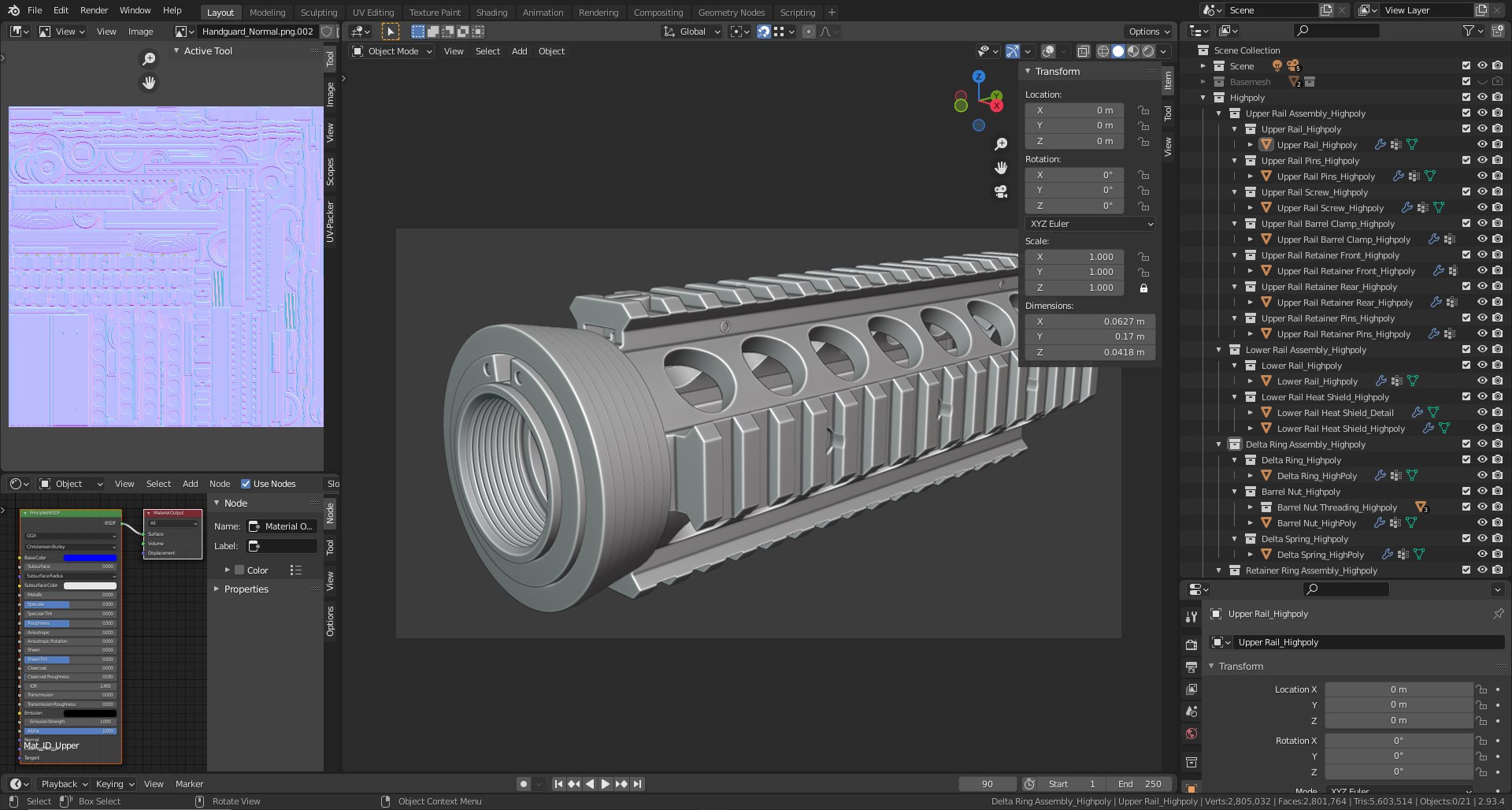 AR-15 RAS Forend Handguard 3D Model - TurboSquid 2079693