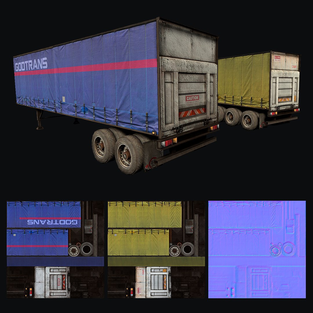 3D Trailer Low-poly Game Ready 3D Model - TurboSquid 1723913