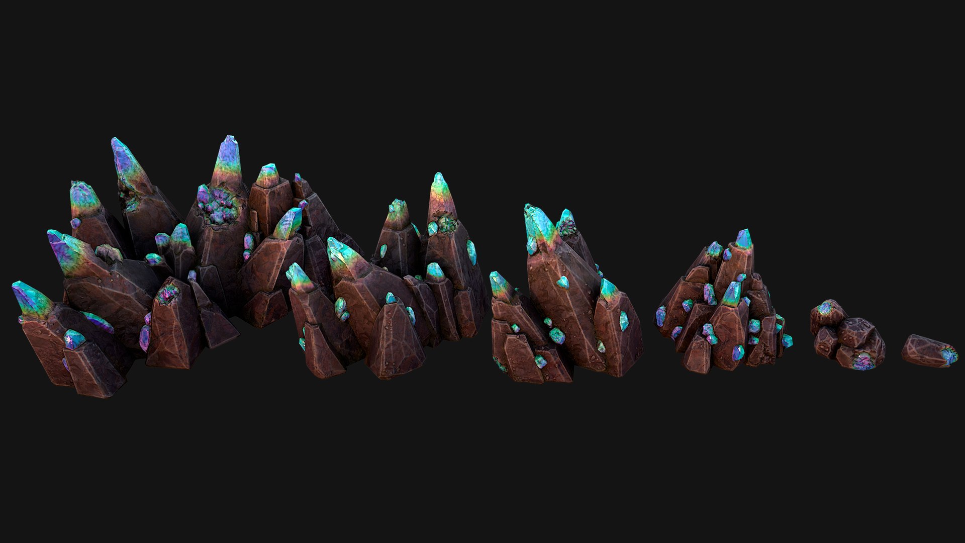 3D Model Crystals Gem Gemstone Minerals For The Mine - TurboSquid 2310905