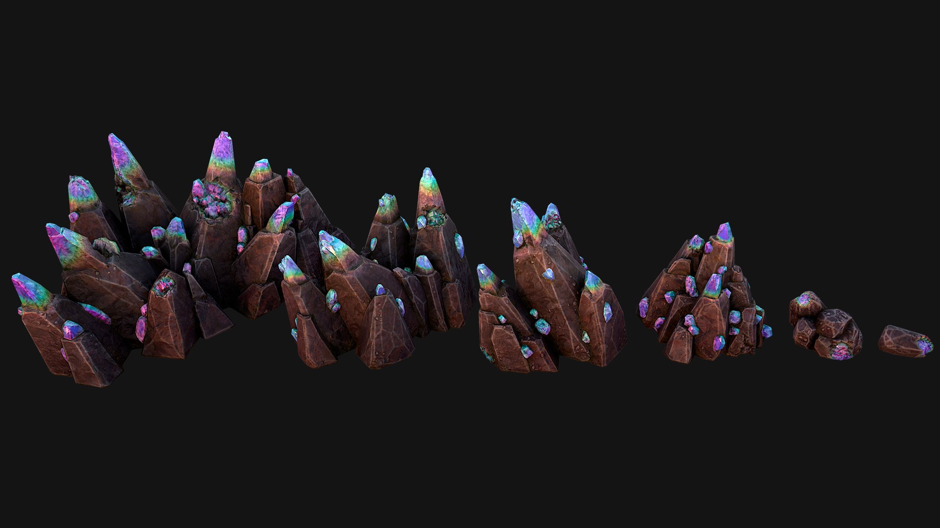 3D Model Crystals Gem Gemstone Minerals For The Mine - TurboSquid 2310905