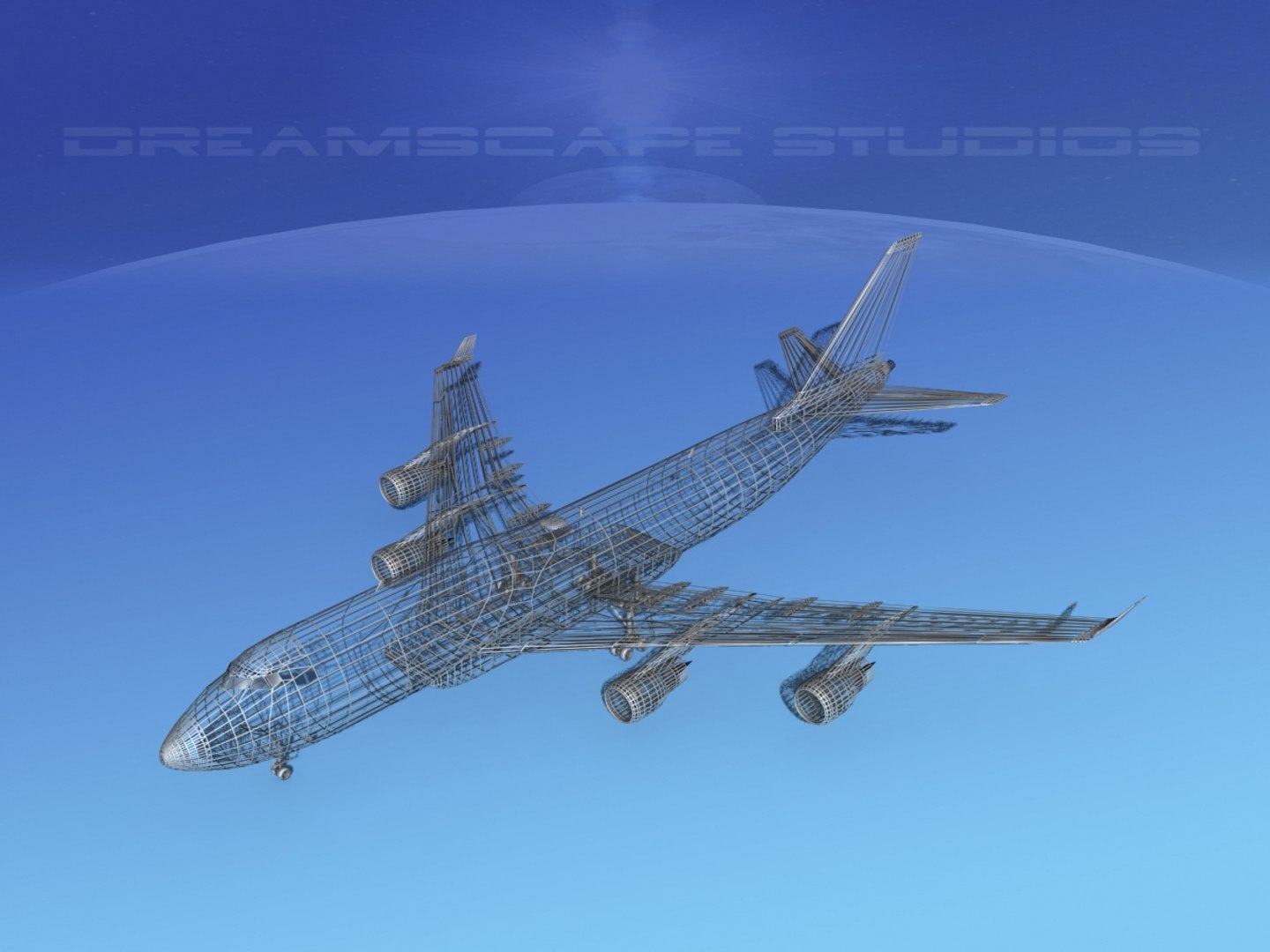 Airline Boeing 747-400 747 Aircraft Dxf