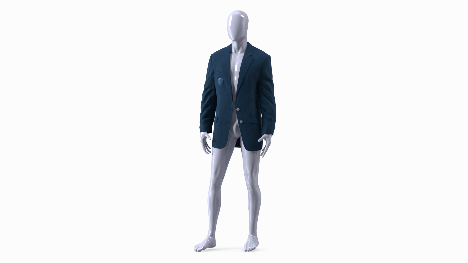 3D Model Blue Jacket On Mannequin - TurboSquid 2035545