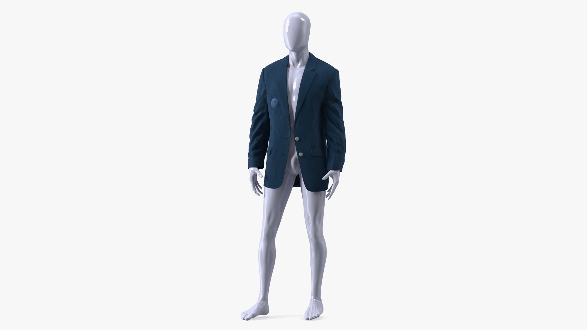 modelo 3d Blue Jacket on Mannequin - TurboSquid 2035545