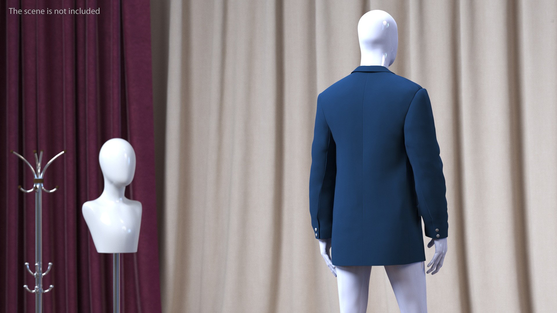 3D Model Blue Jacket On Mannequin - TurboSquid 2035545
