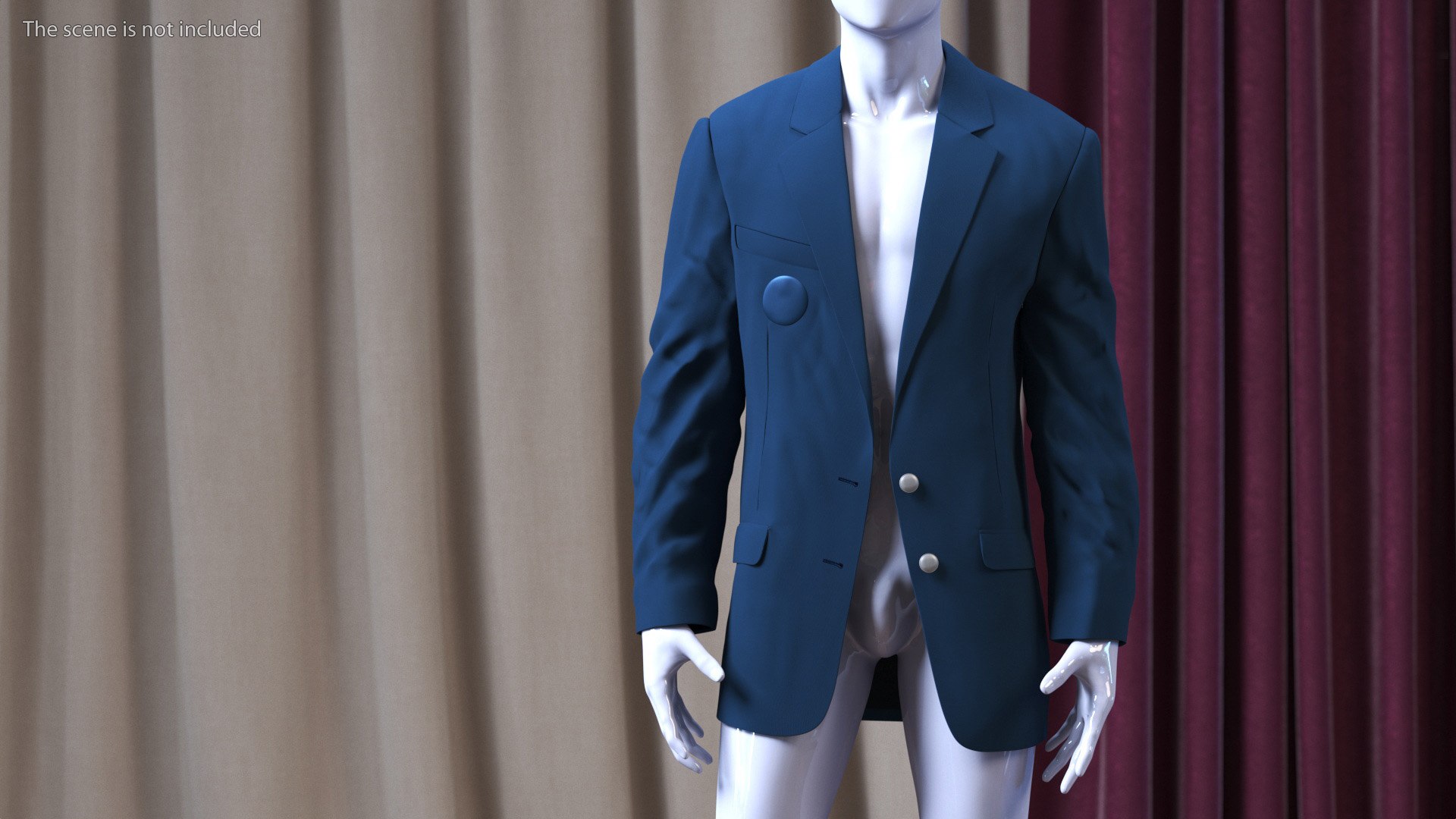 3D Model Blue Jacket On Mannequin - TurboSquid 2035545