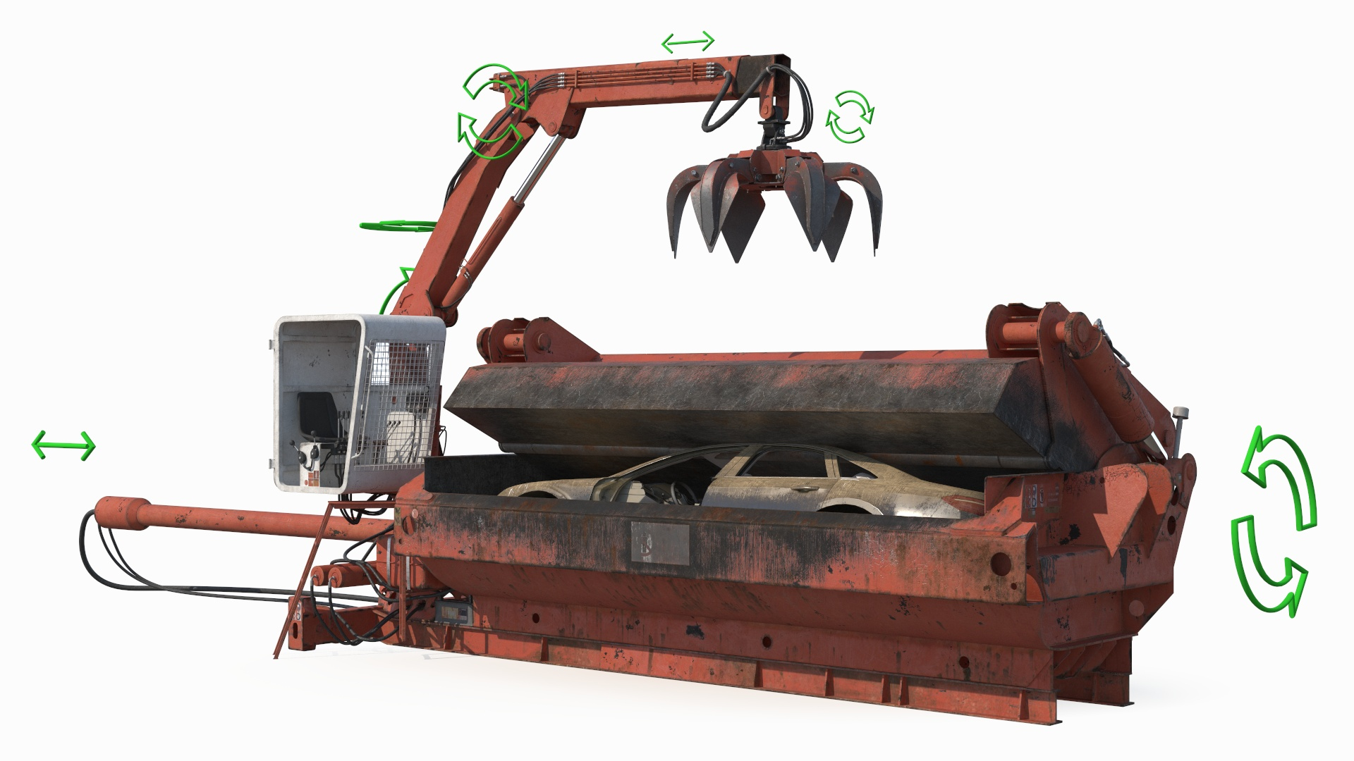 Hydraulic Portable Metal Baler With Scrap Car Rigged 3D - TurboSquid ...