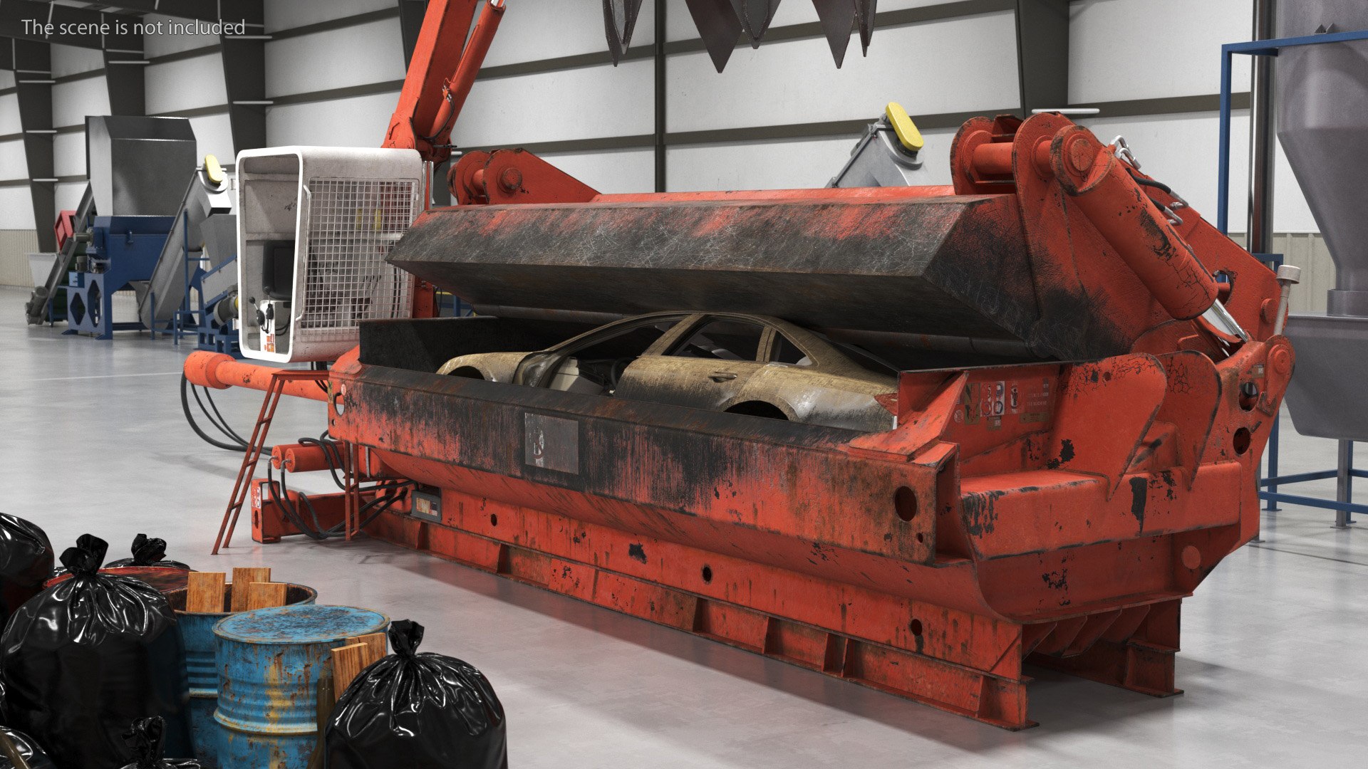 Hydraulic Portable Metal Baler With Scrap Car Rigged 3D - TurboSquid ...