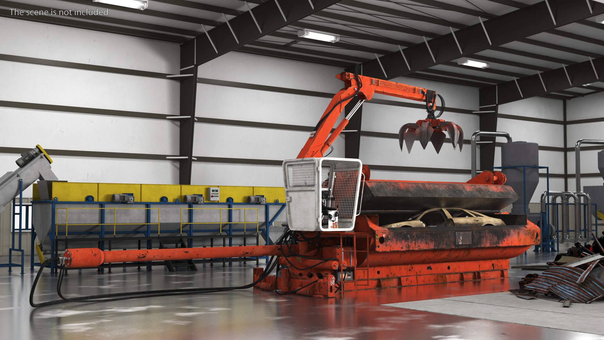 Hydraulic Portable Metal Baler With Scrap Car Rigged 3D - TurboSquid ...