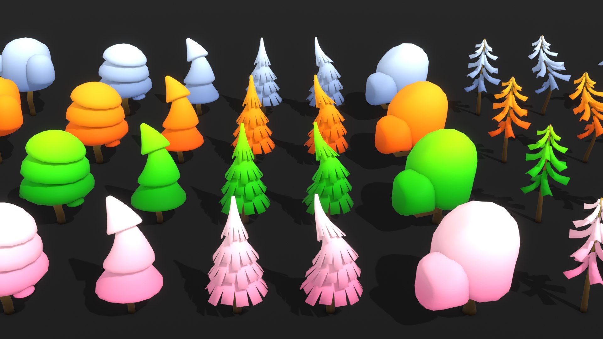 3D Model Stylized Low Poly Trees Pack - TurboSquid 1887557