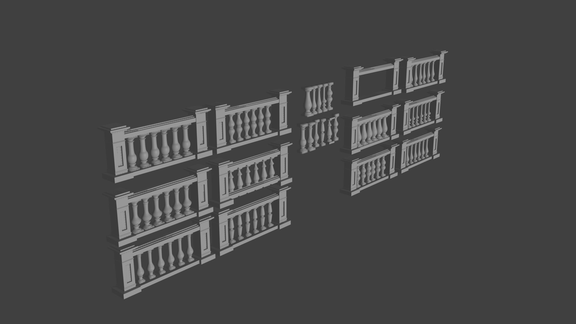 3D Decorative Concrete Railing In Three Dimensions - TurboSquid 2121306