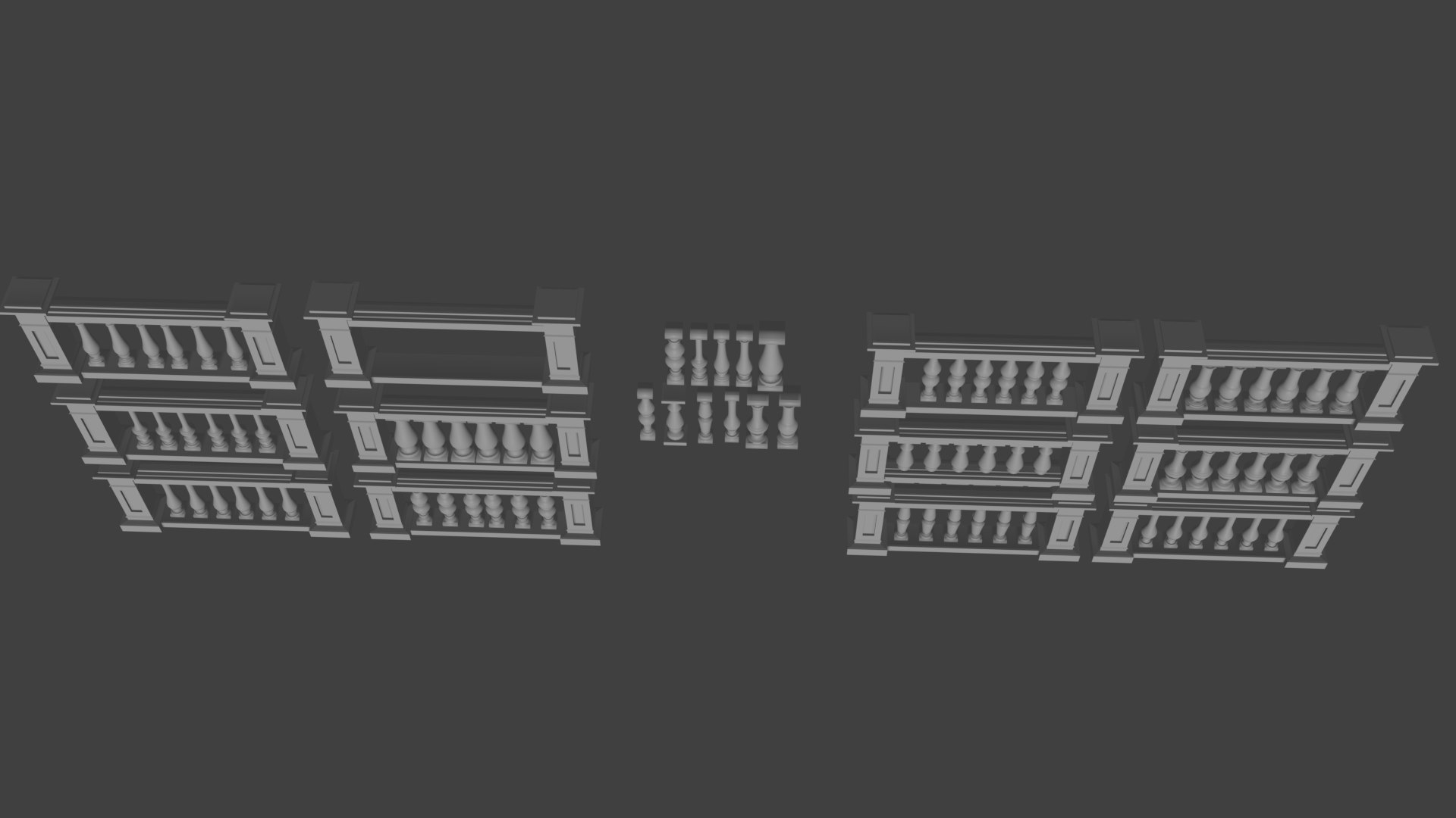 3D Decorative Concrete Railing In Three Dimensions - TurboSquid 2121306