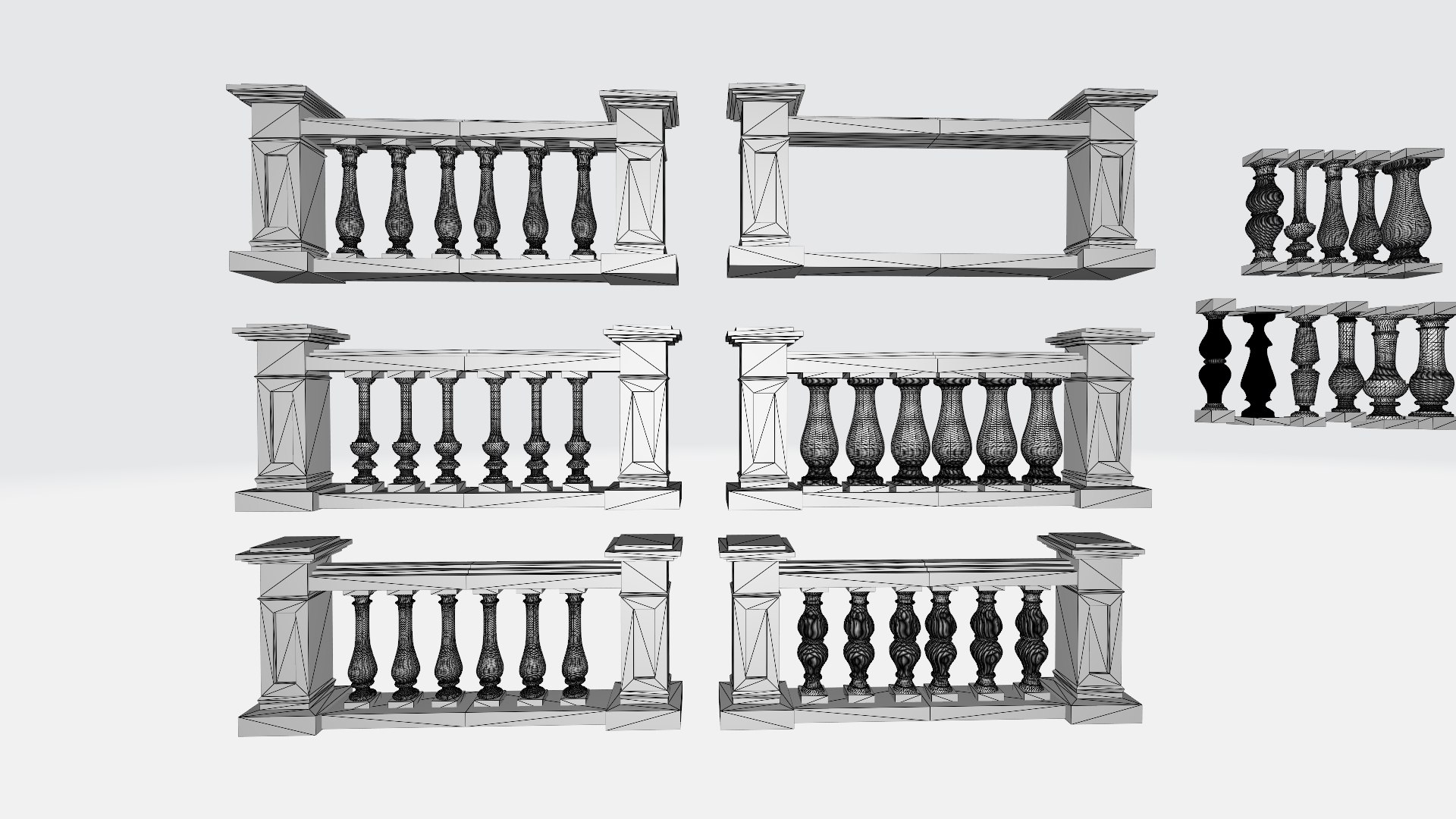 3D Decorative Concrete Railing In Three Dimensions - TurboSquid 2121306
