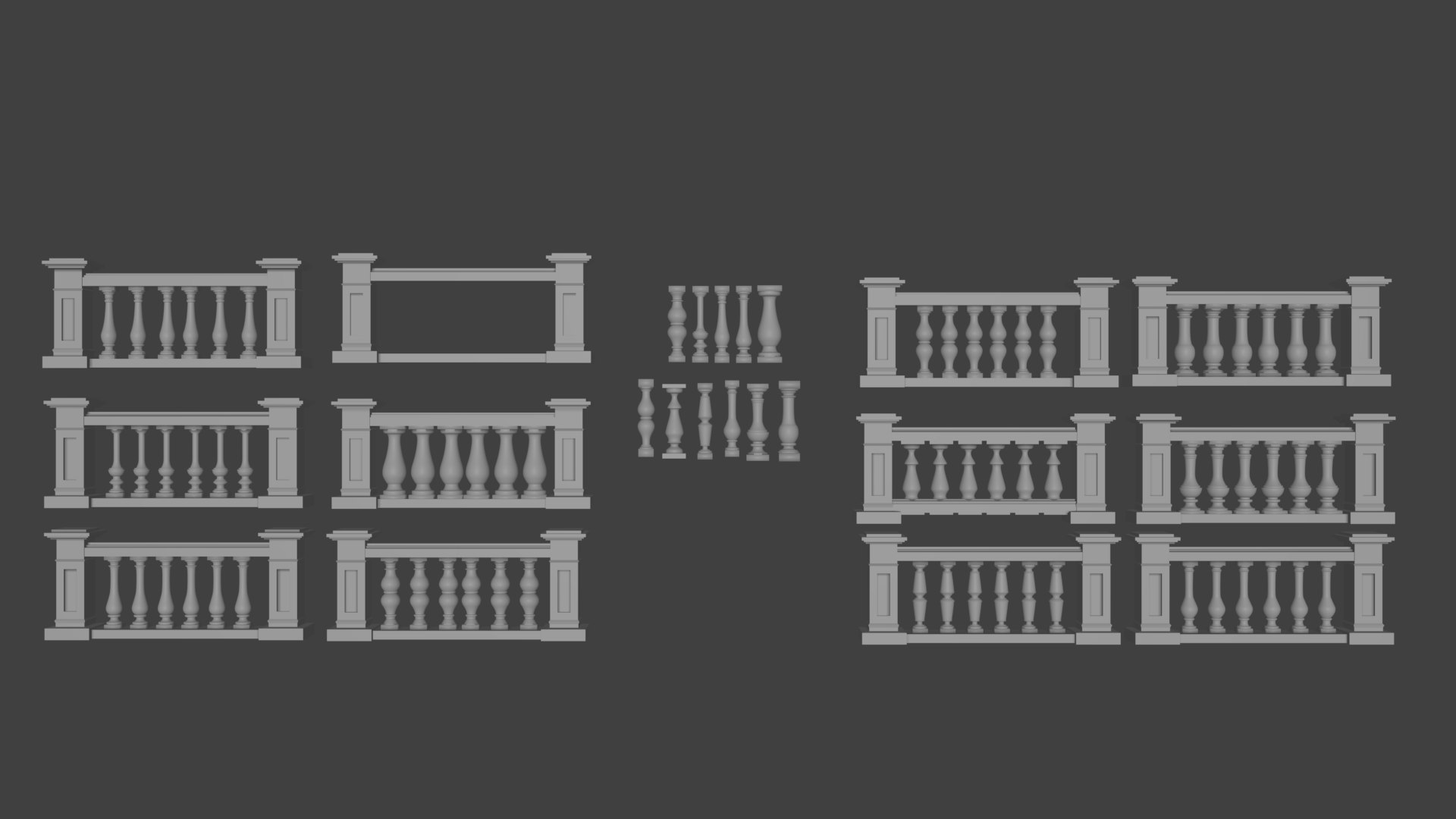 3D Decorative Concrete Railing In Three Dimensions - TurboSquid 2121306