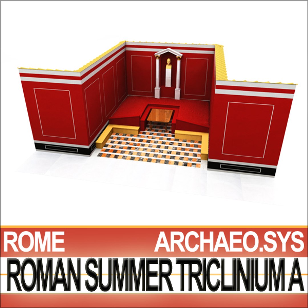 3d model ancient roman summer triclinium