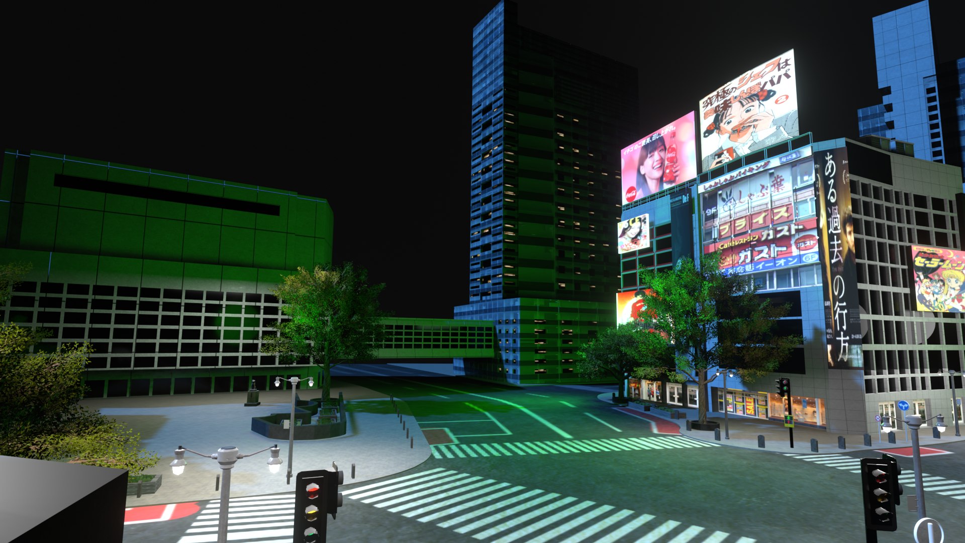 3D Model Shibuya Scramble Crossing Shibuya City Tokyo Japan Low-poly 3D ...