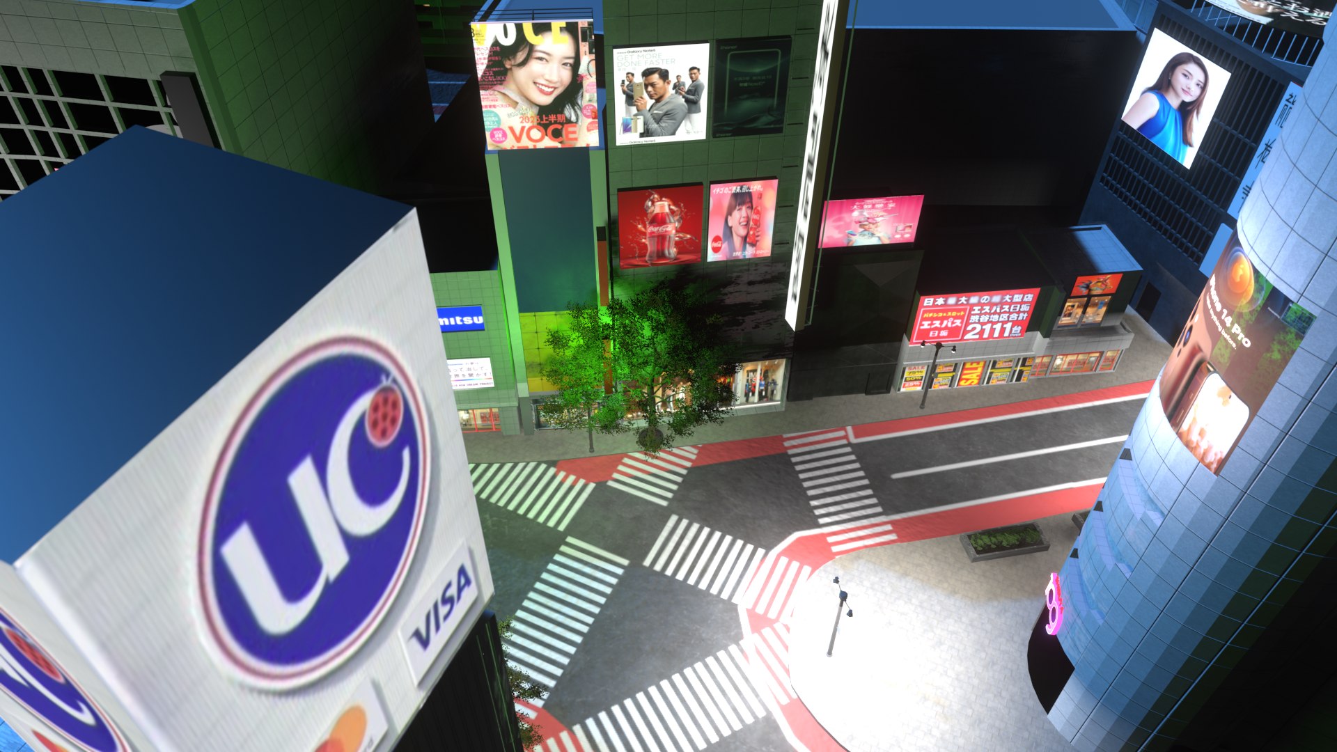 3D Model Shibuya Scramble Crossing Shibuya City Tokyo Japan Low-poly 3D ...