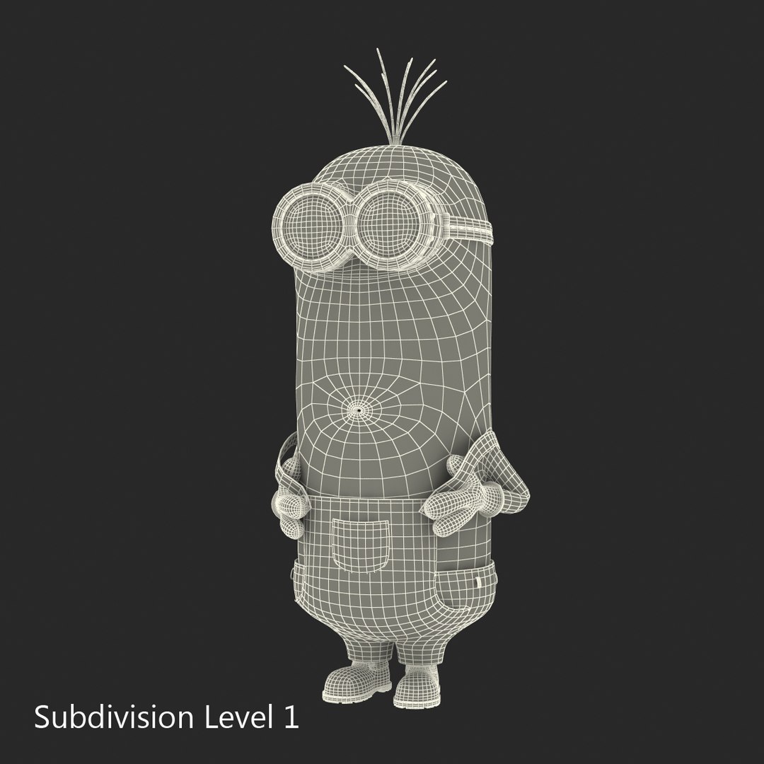 3d tall eyed minion pose
