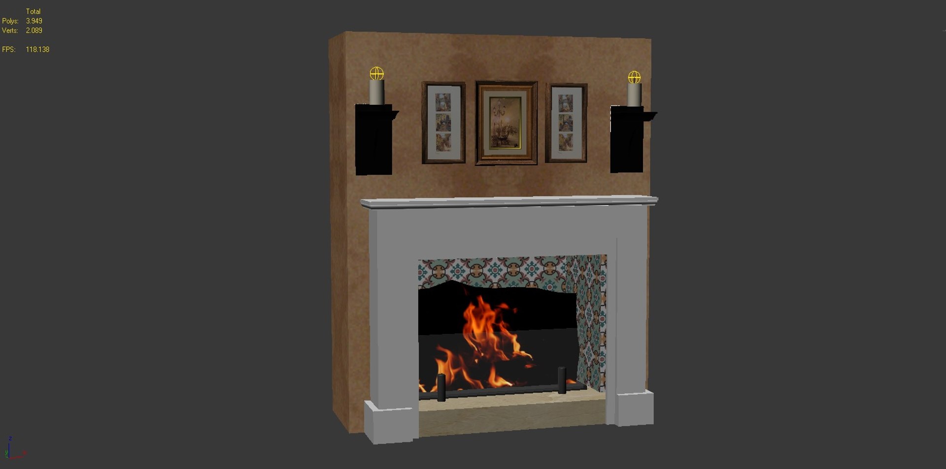 Fireplace 3d Max