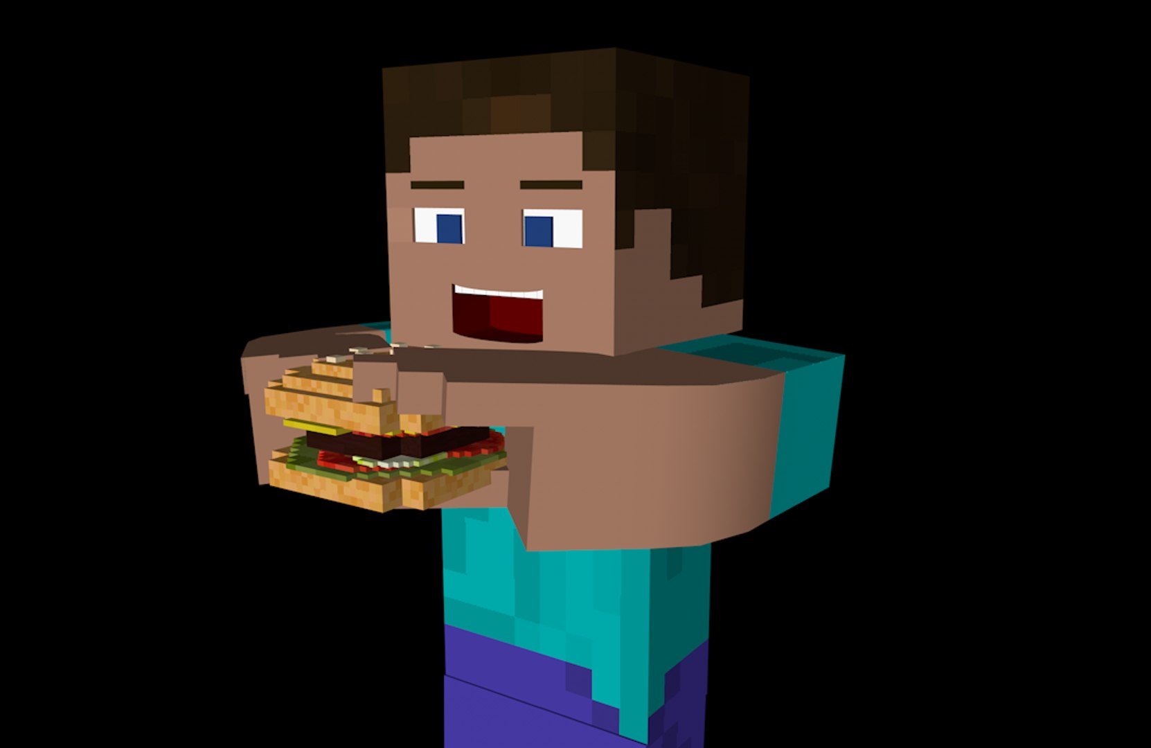 Minecraft Burger C4d Free