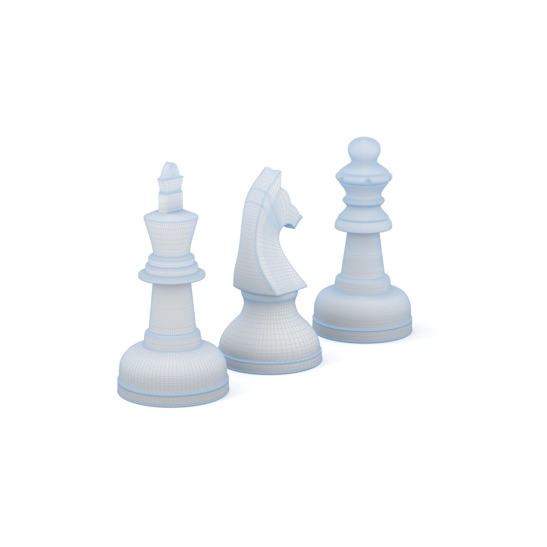 3 Piece Set Chess Pieces 3D Model - TurboSquid 2381989