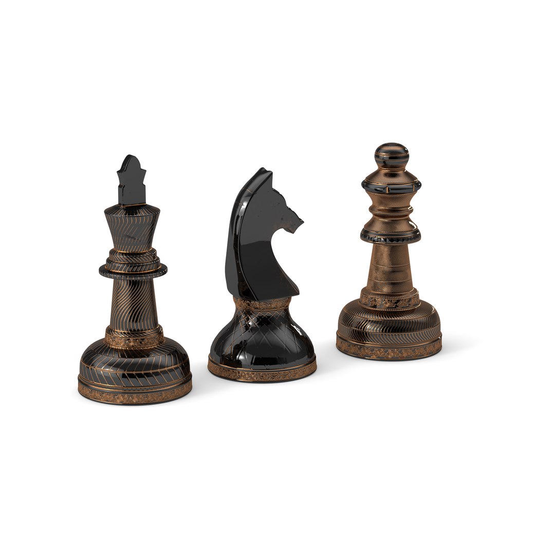 3 Piece Set Chess Pieces 3D Model - TurboSquid 2381989