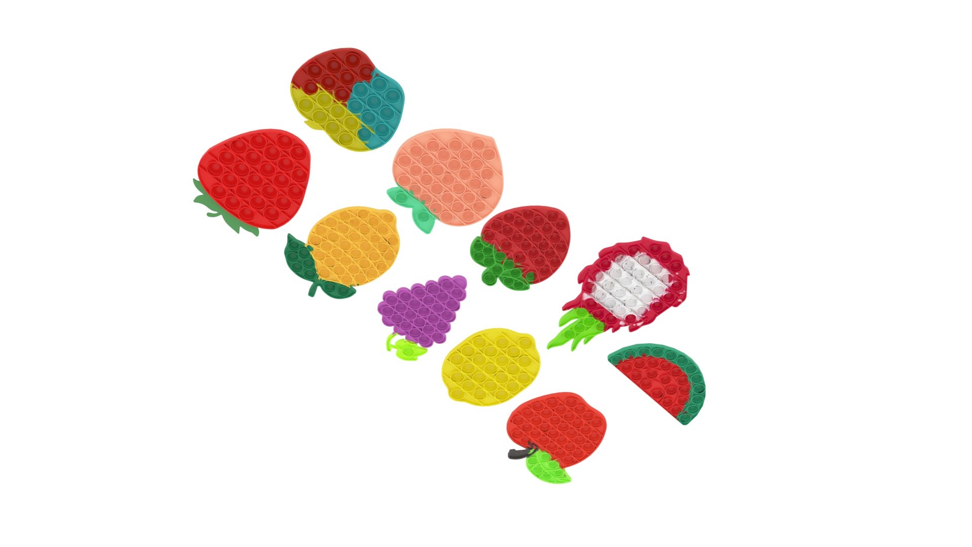 3D Fruits Pop It Fidget Toys Set model - TurboSquid 1794750
