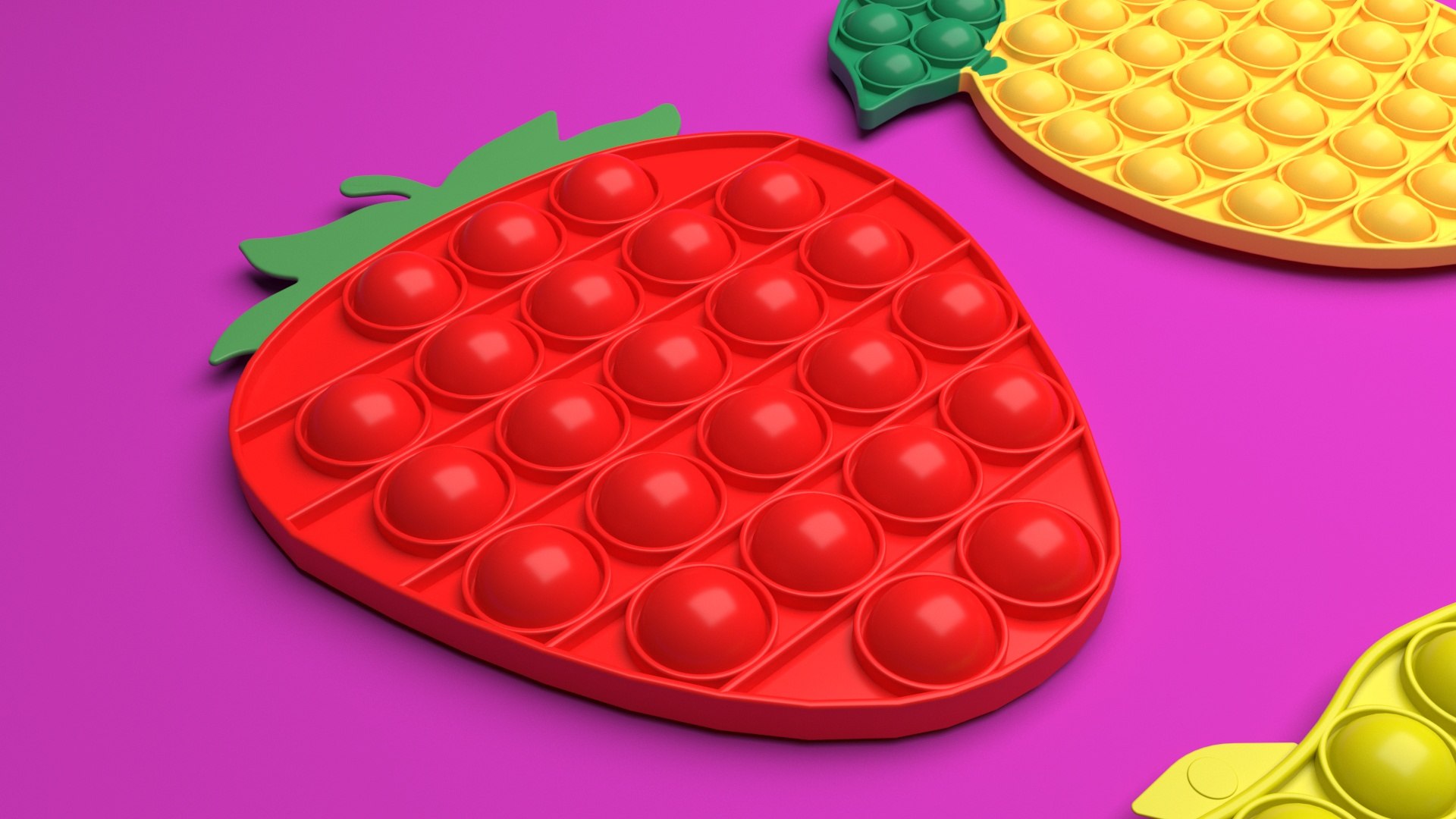 3D Fruits Pop It Fidget Toys Set model - TurboSquid 1794750