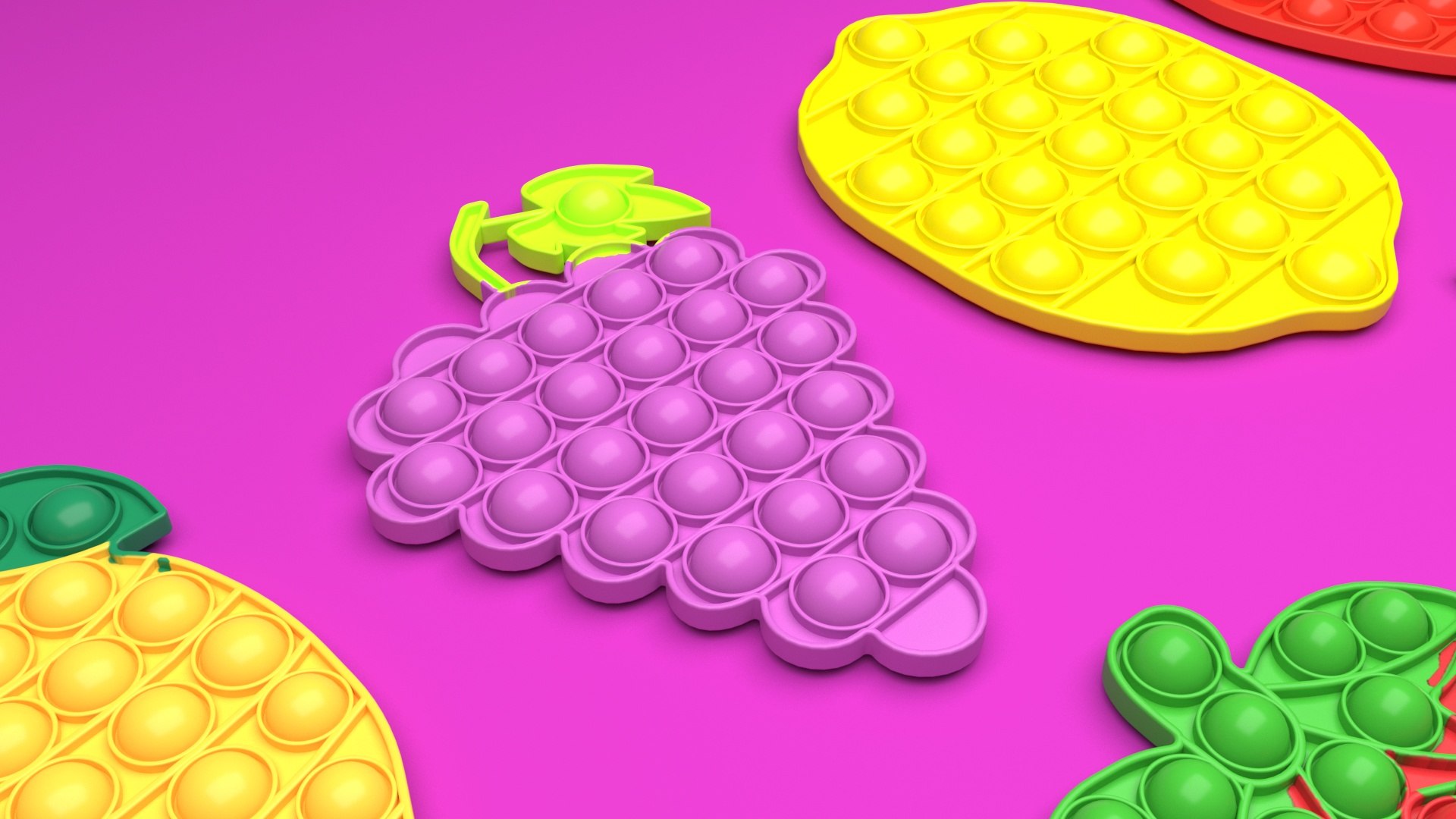 3D Fruits Pop It Fidget Toys Set model - TurboSquid 1794750