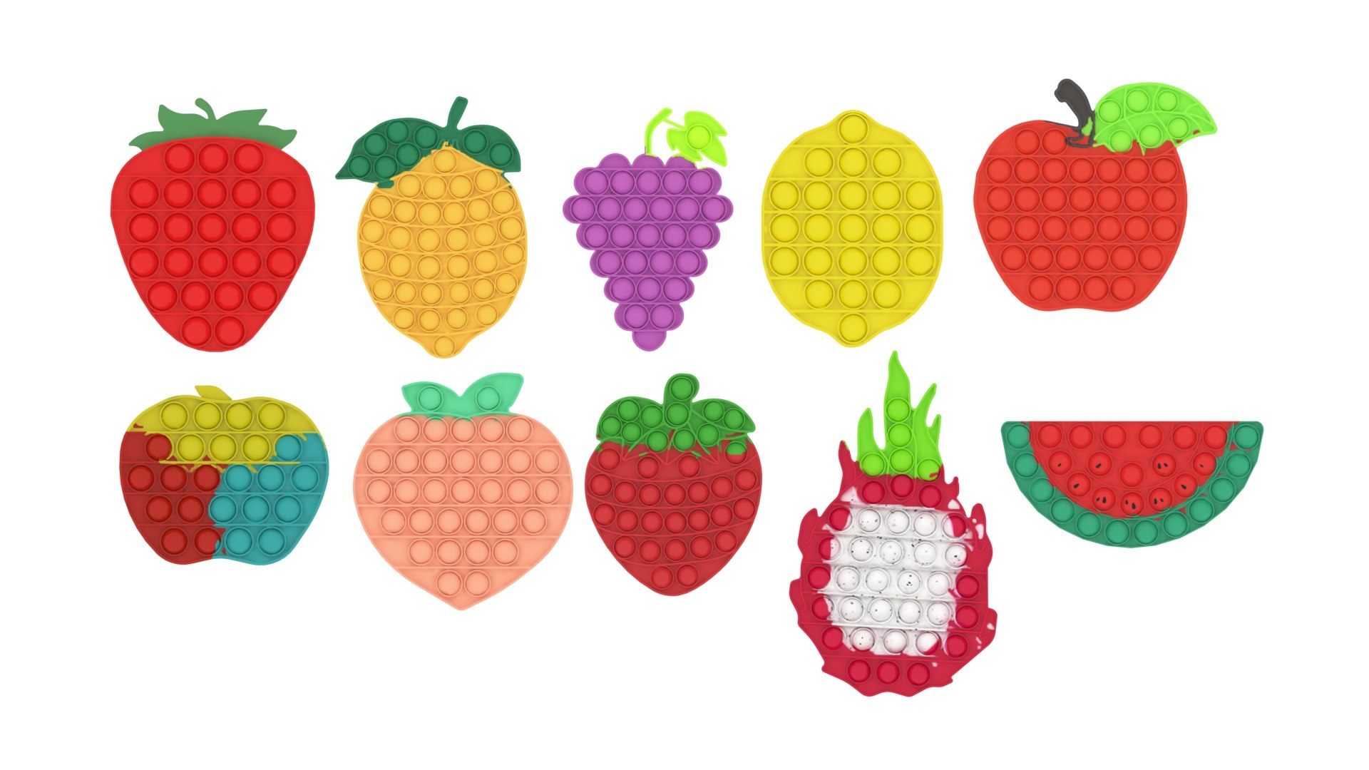 3D Fruits Pop It Fidget Toys Set model - TurboSquid 1794750