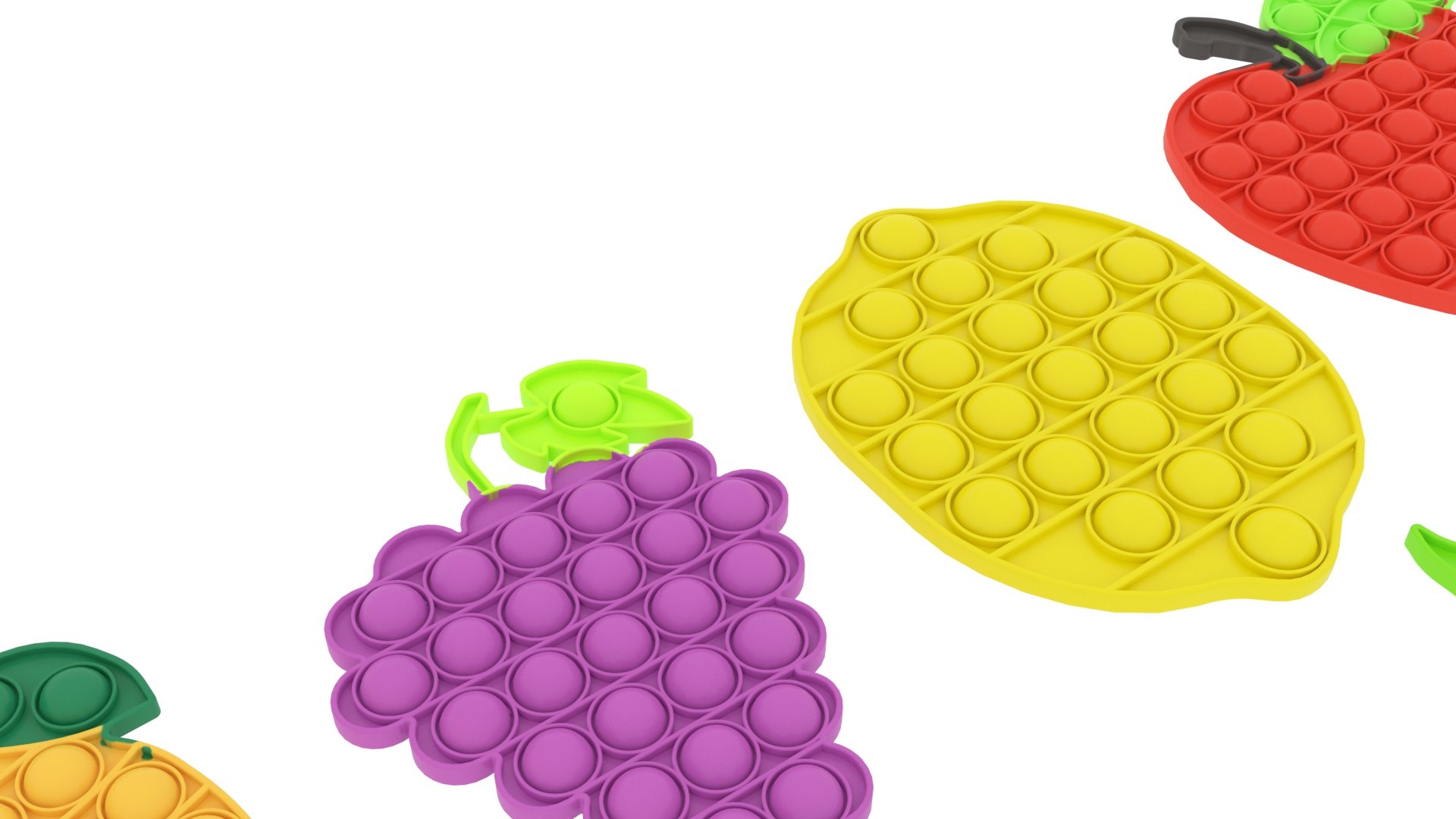 3D Fruits Pop It Fidget Toys Set model - TurboSquid 1794750