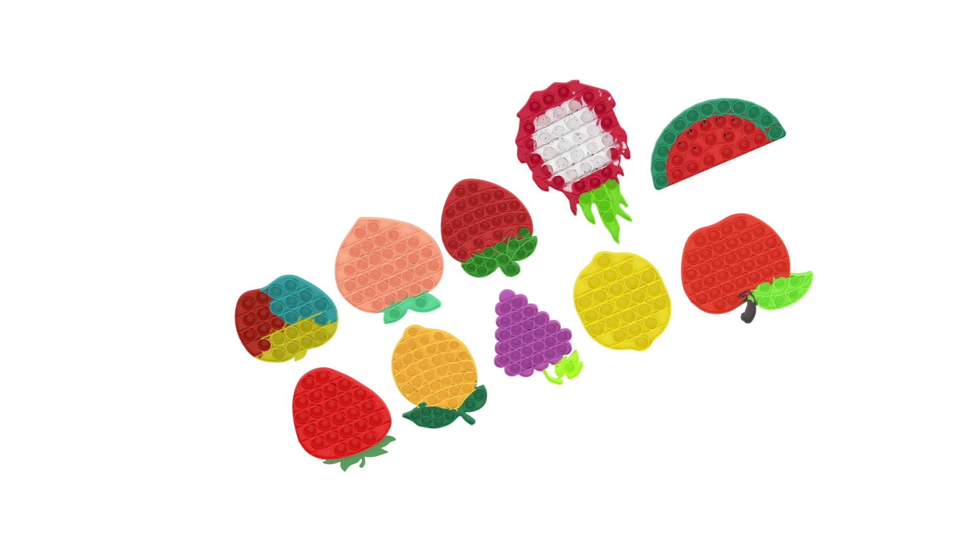 3D Fruits Pop It Fidget Toys Set model - TurboSquid 1794750