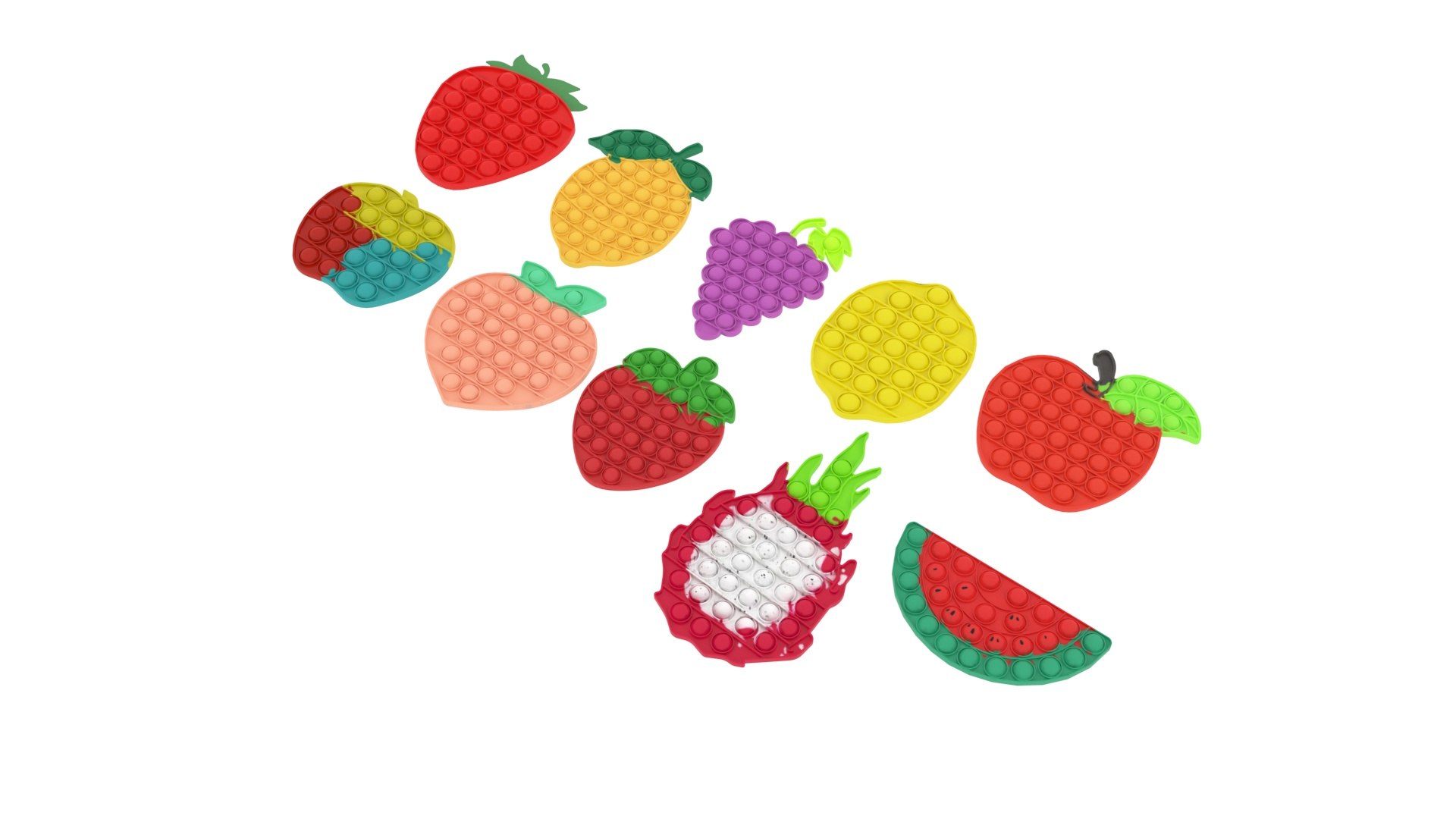 3D Fruits Pop It Fidget Toys Set model - TurboSquid 1794750