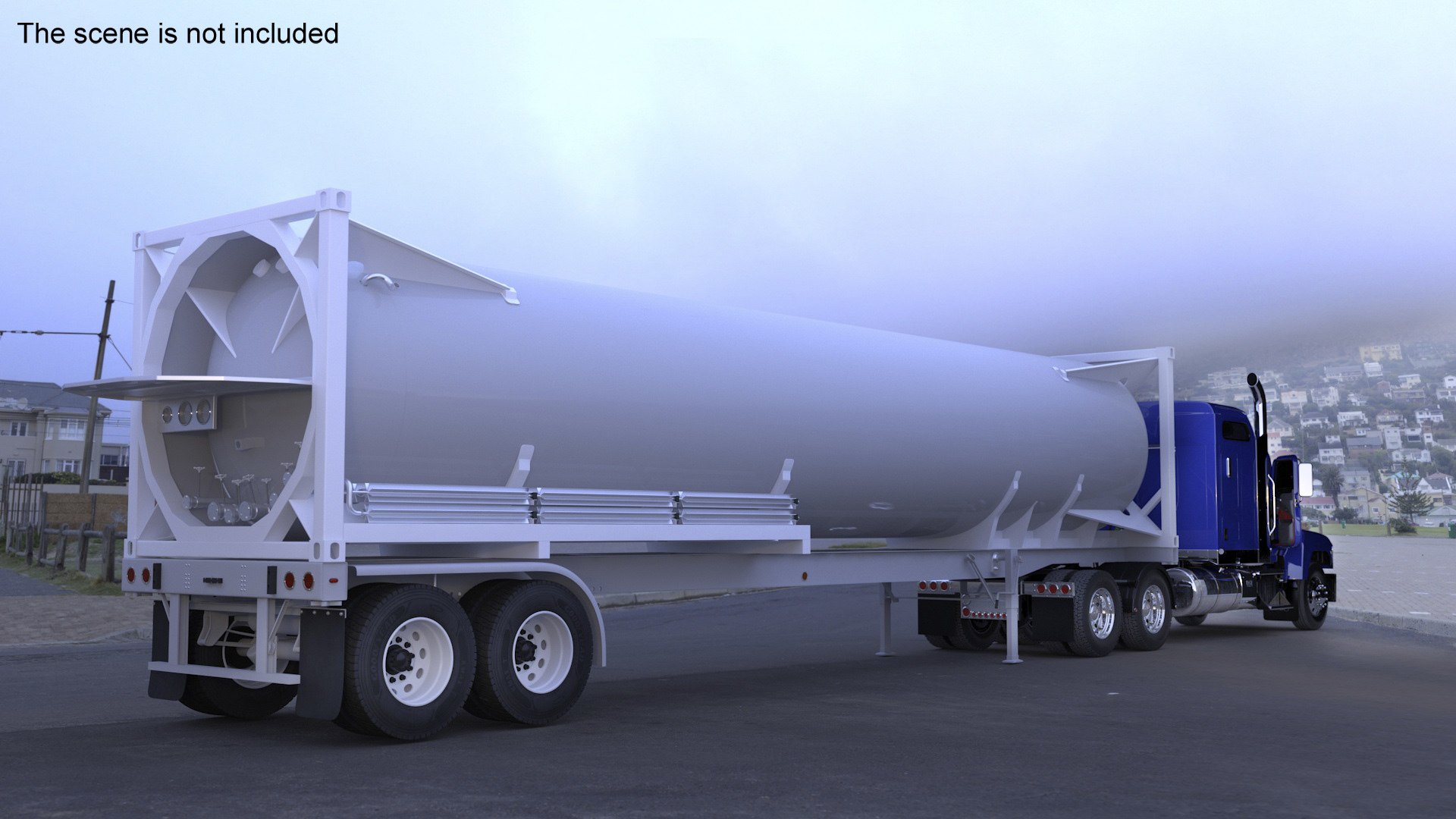 Freight Truck With Liquefied Natural Gas Transport Trailer Rigged For ...