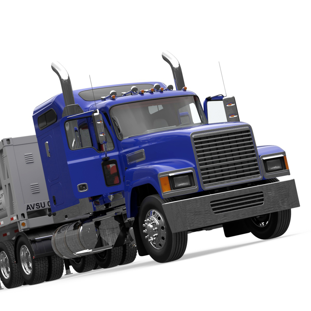 modèle 3D de Camion de marchandises avec remorque de transport de gaz ...