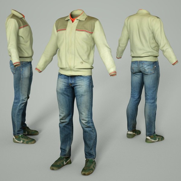 Male clothing outfit 3D model - TurboSquid 1329801