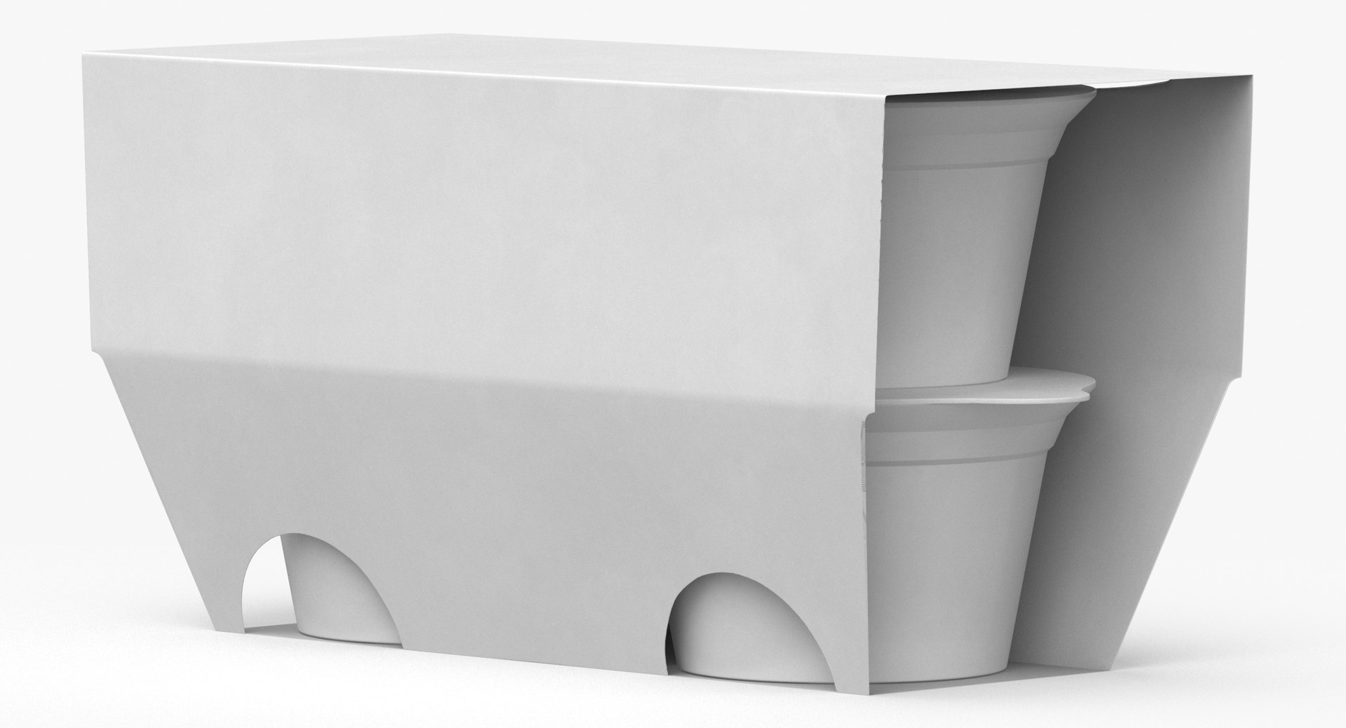 Yogurt Container Type 03 Single And 4-Pack Blank And Generic Label 3D ...