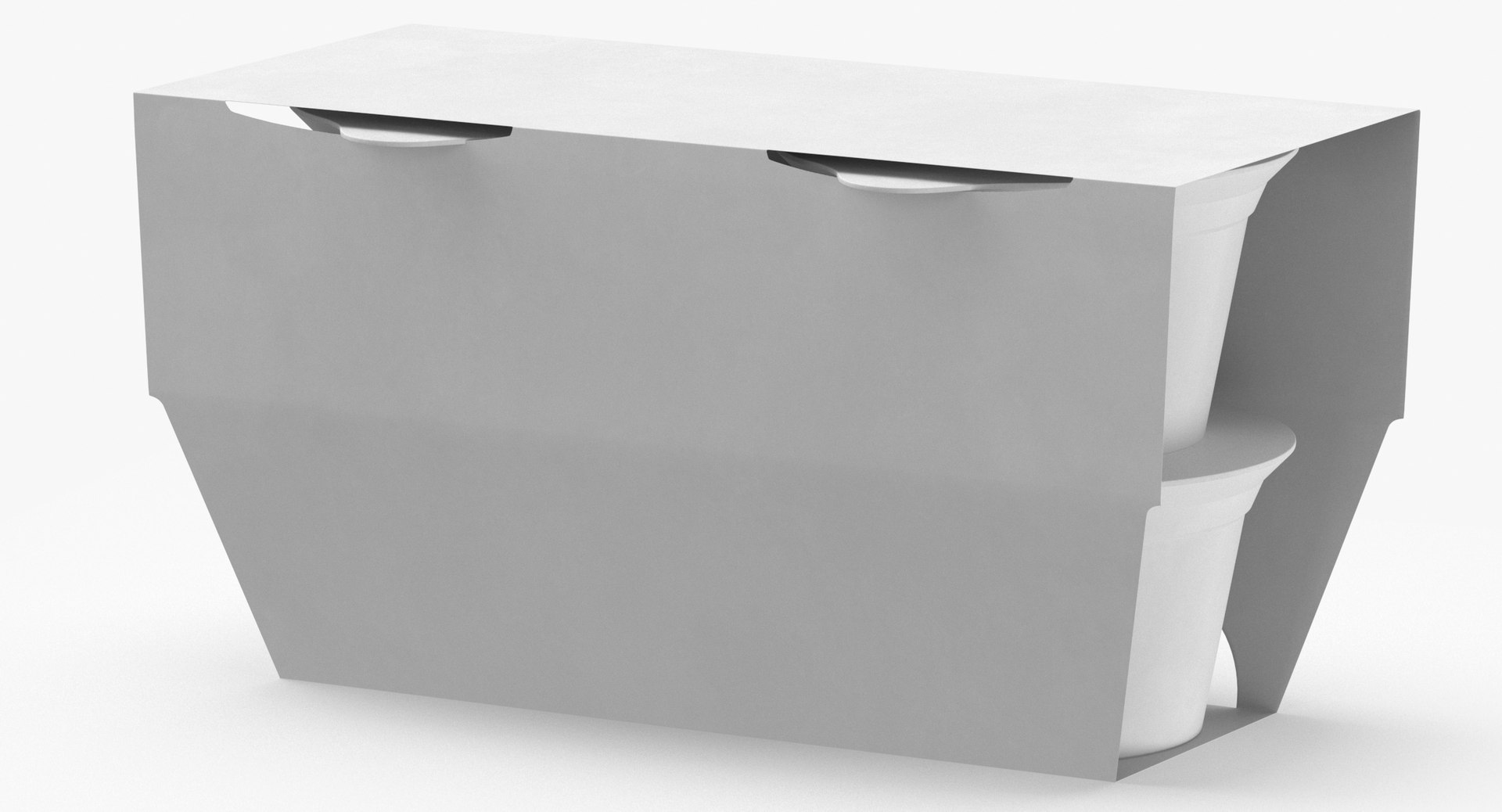 Yogurt Container Type 03 Single And 4-Pack Blank And Generic Label 3D ...