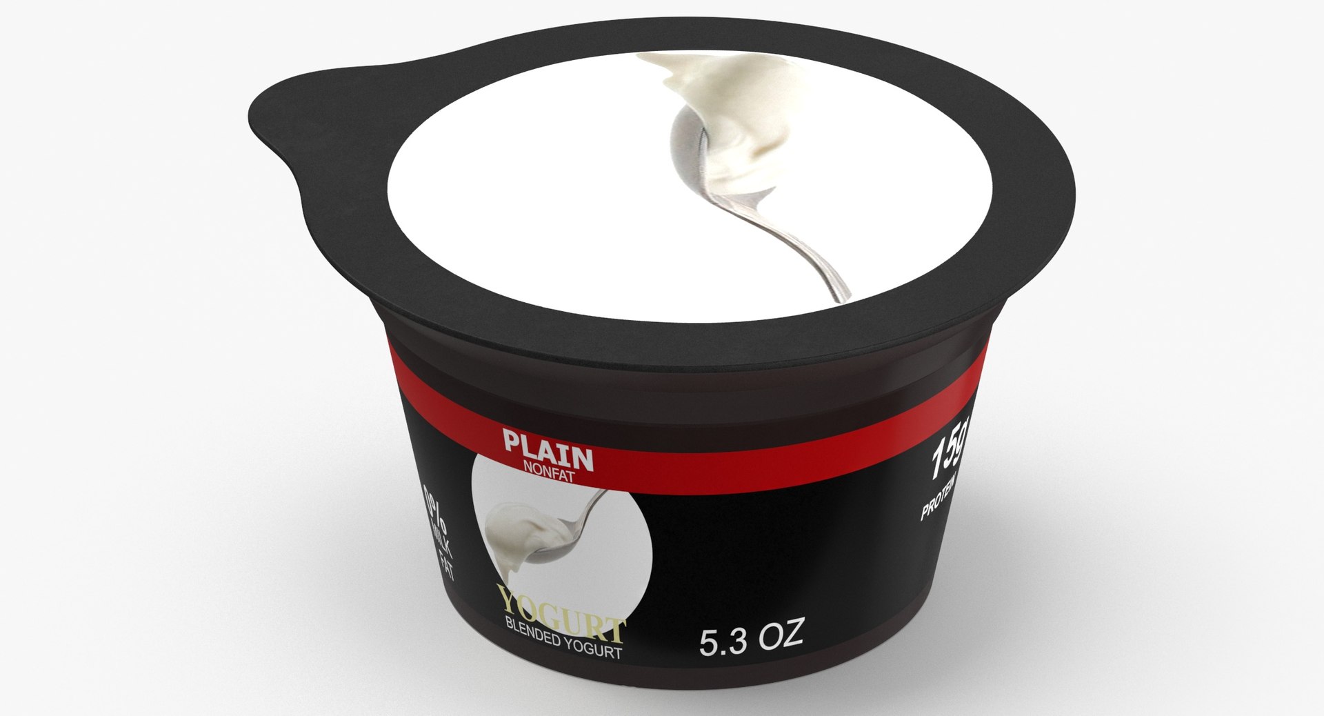 Yogurt Container Type 03 Single And 4-Pack Blank And Generic Label 3D ...