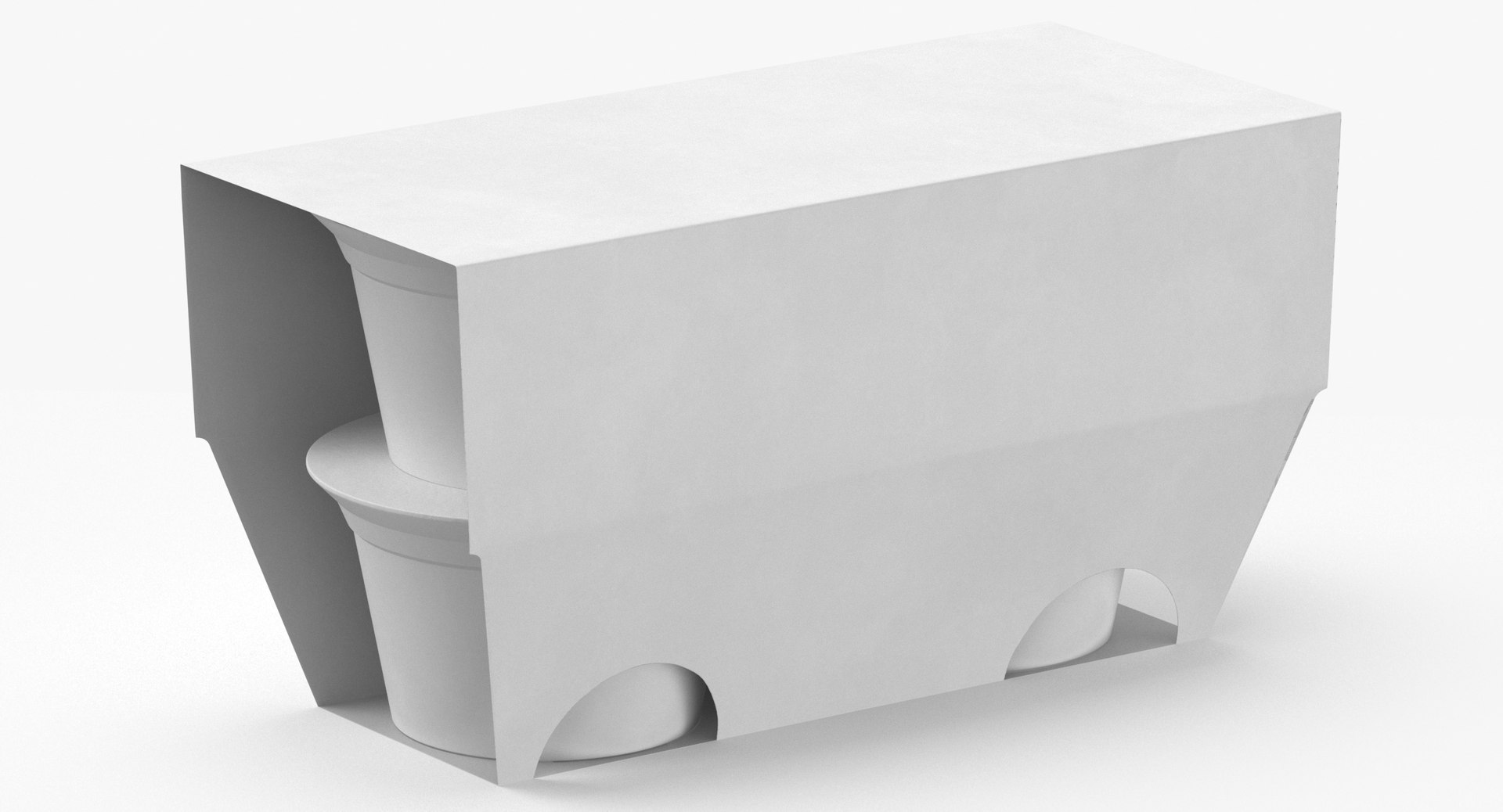 Yogurt Container Type 03 Single And 4-Pack Blank And Generic Label 3D ...