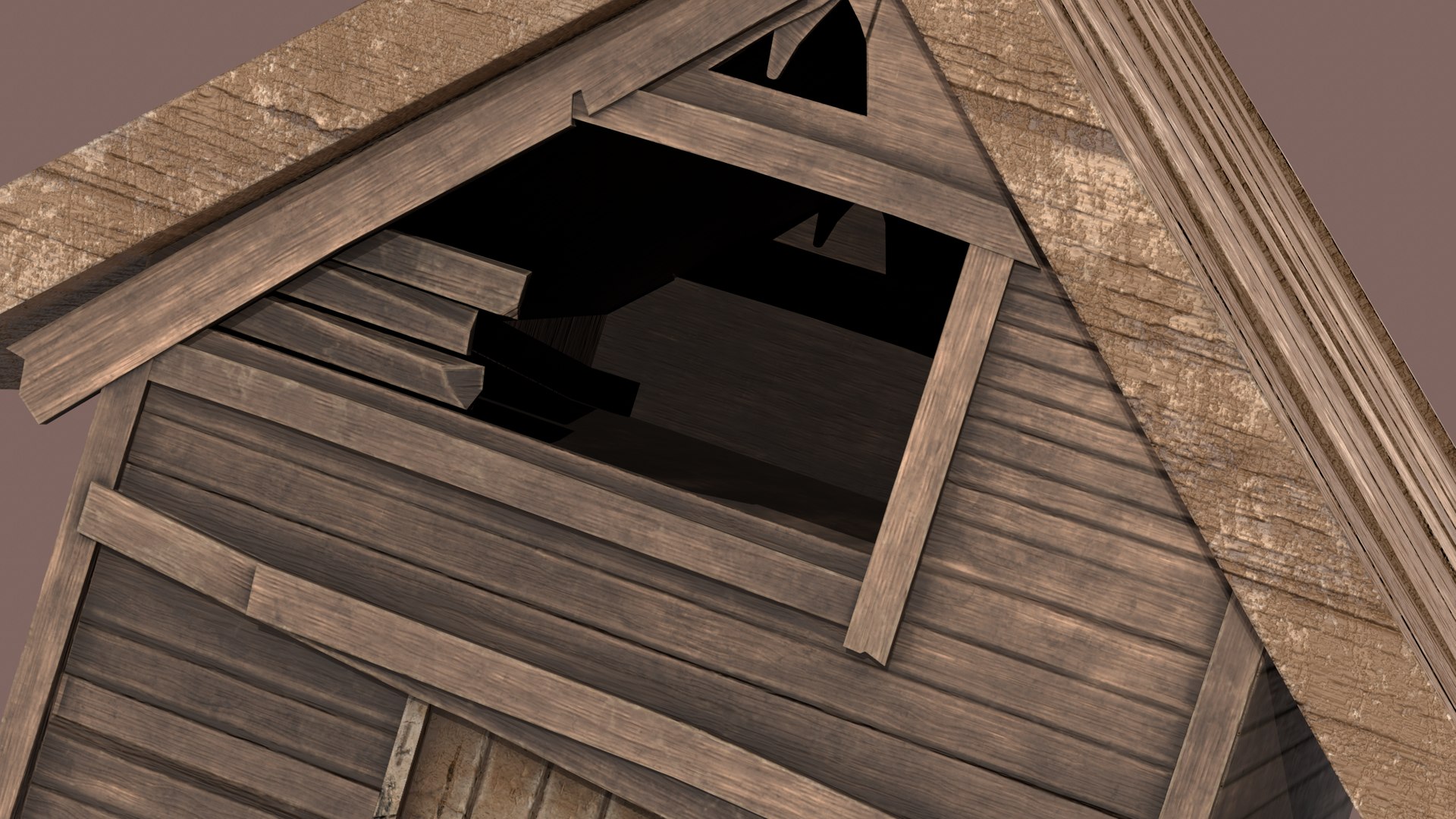 Destroyed Wooden House 3D Model - TurboSquid 2095852