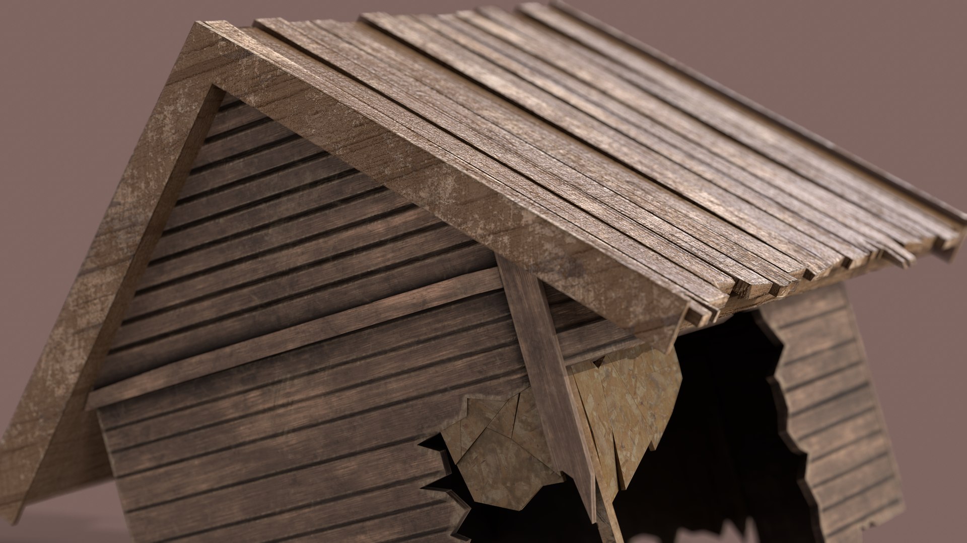 Destroyed Wooden House 3D Model - TurboSquid 2095852