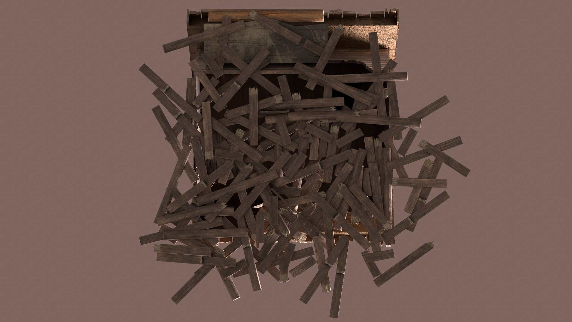 Destroyed Wooden House 3D Model - TurboSquid 2095852