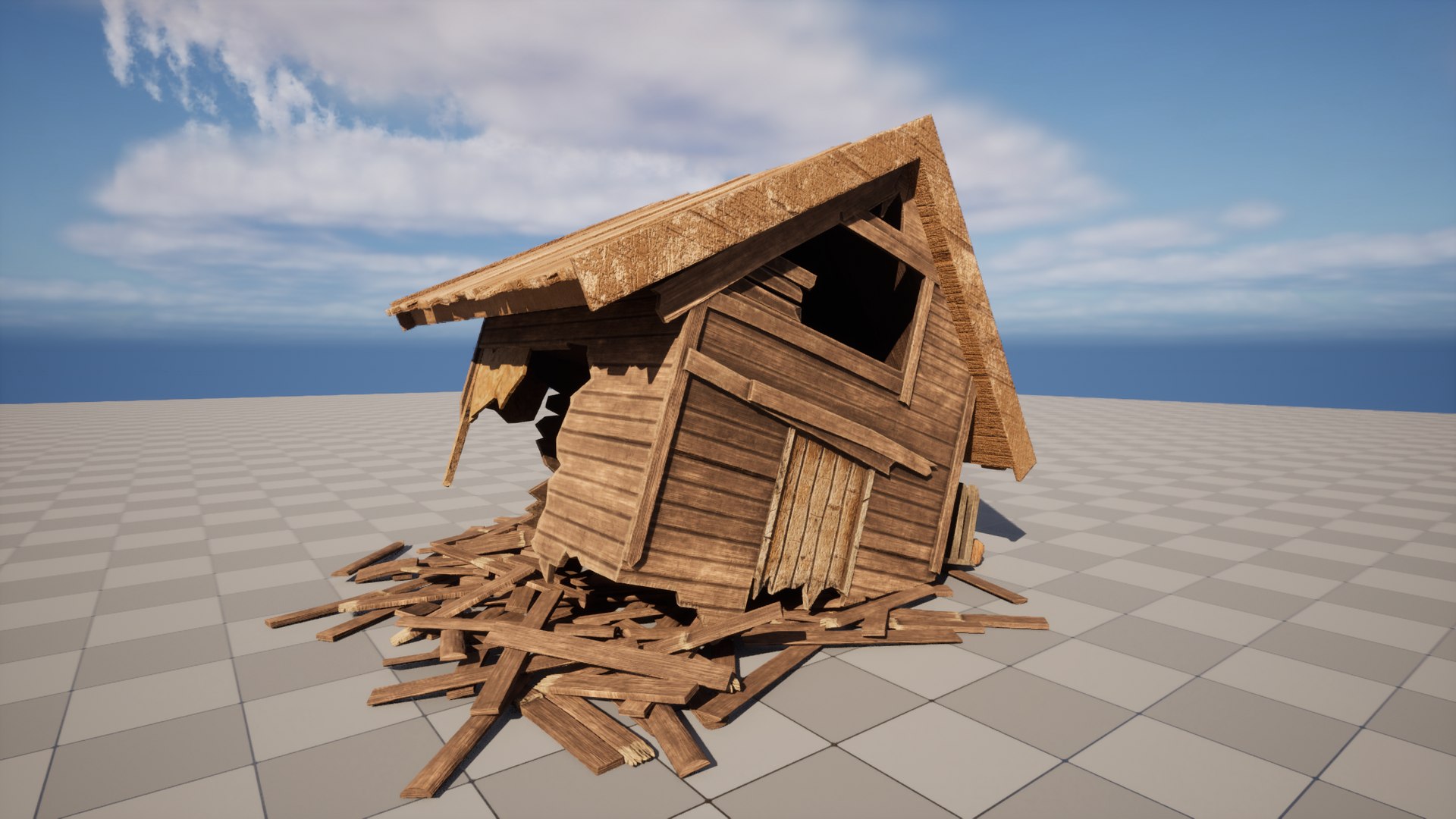 Destroyed Wooden House 3D Model - TurboSquid 2095852