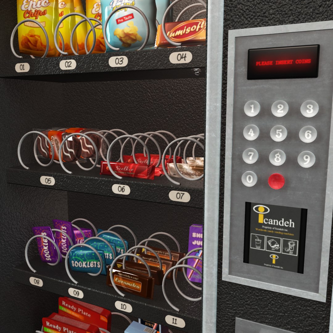 Vending Machine Snacks Candy 3d Model