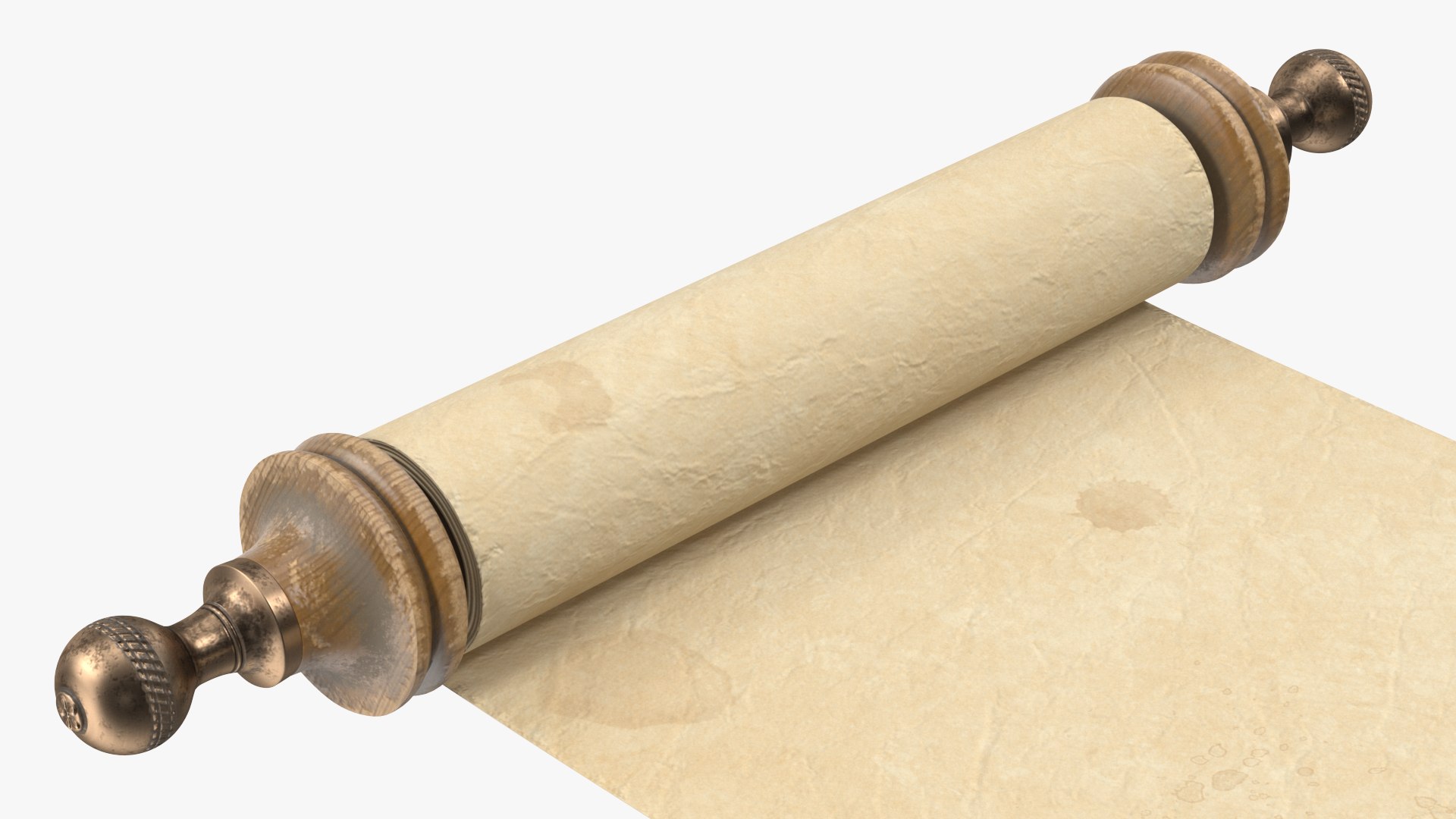 3D model Antique Unfolded Blank Paper Scroll - TurboSquid 1779277