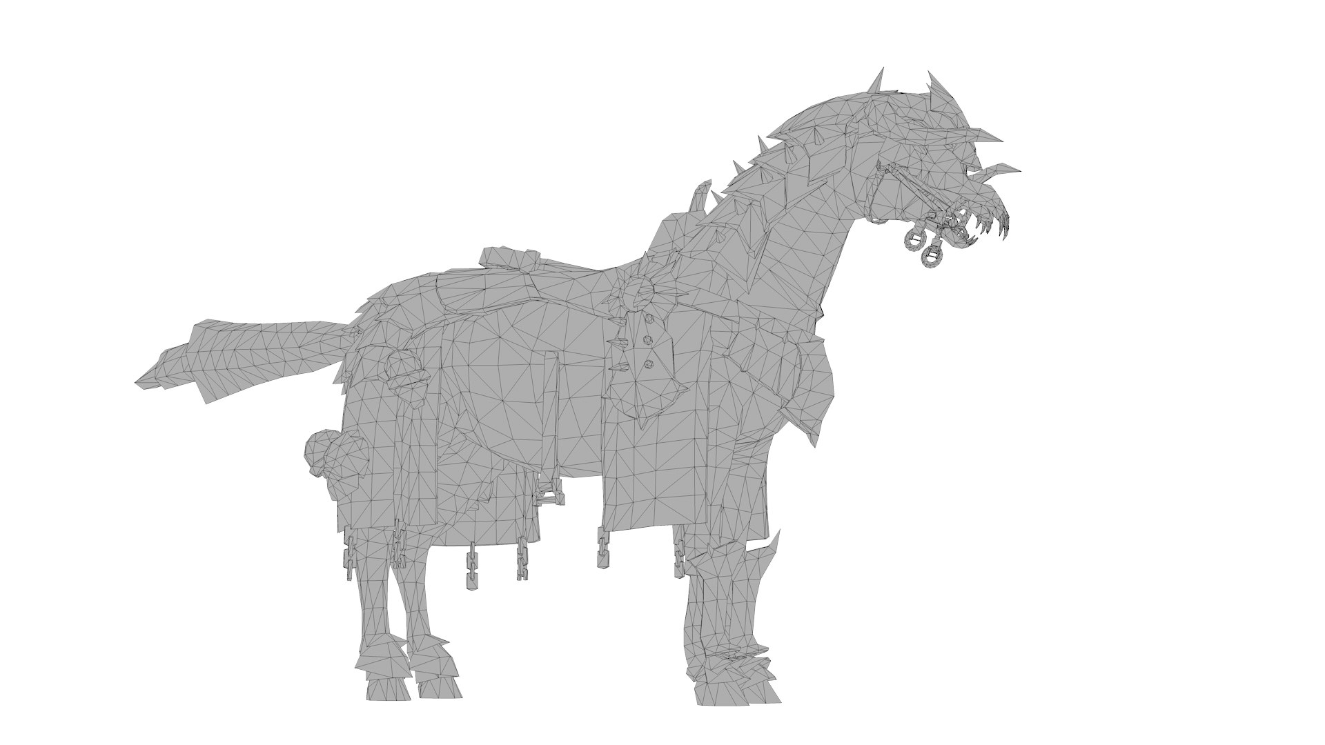 Dark Fantasy Warhorse 3D Model Armored Undead Steed For Games CGI 3D ...