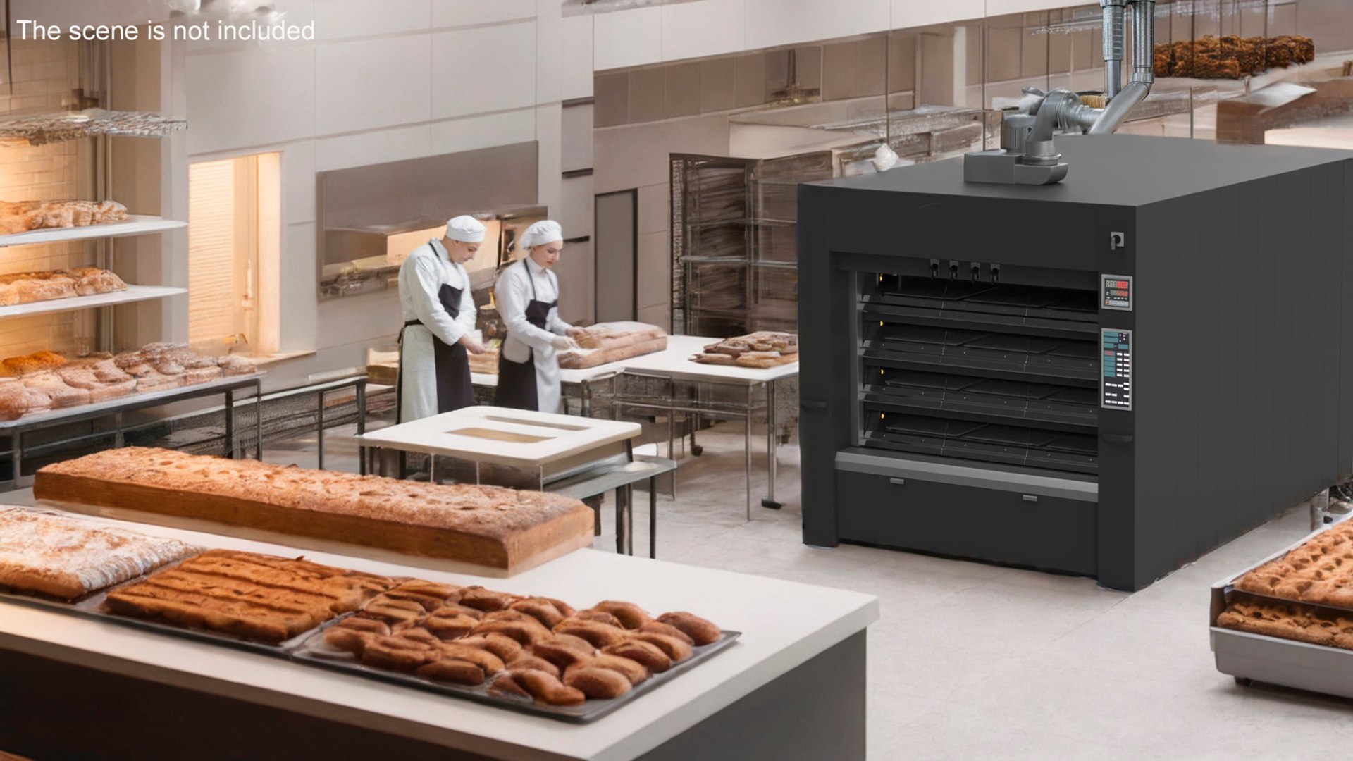 Industrial Steam Bakery Oven Lights On Model - TurboSquid 2240507